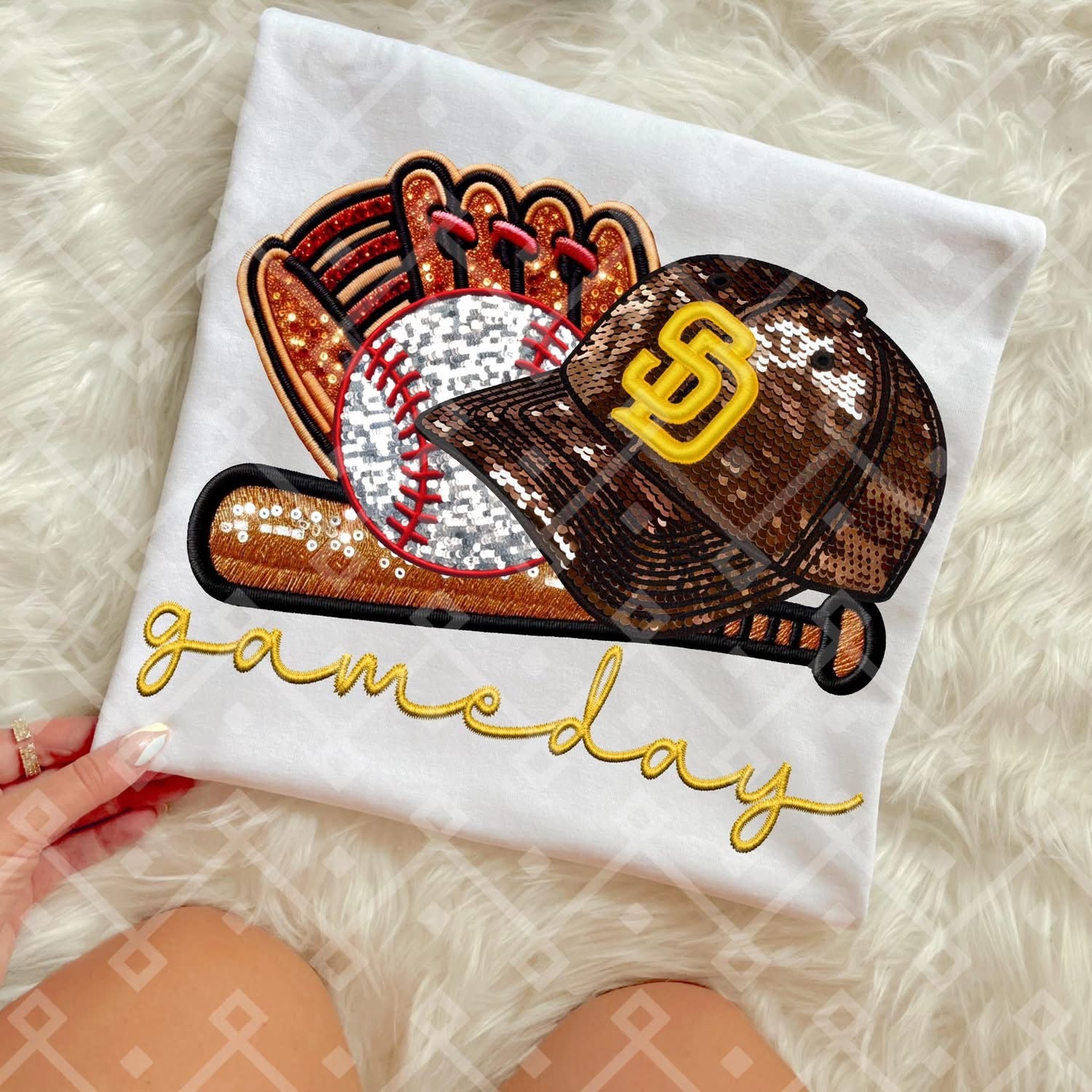 Gameday Sequin Baseball Hat Glove Teams Dropdown TRANSFER CCD INS – Sassy Sublimation & Screen ...
