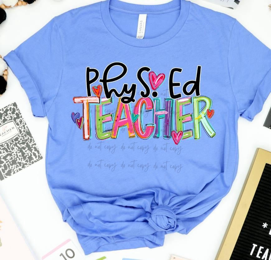 Phys Ed Teacher Doodle TRANSFER – Sassy Sublimation & Screen Prints