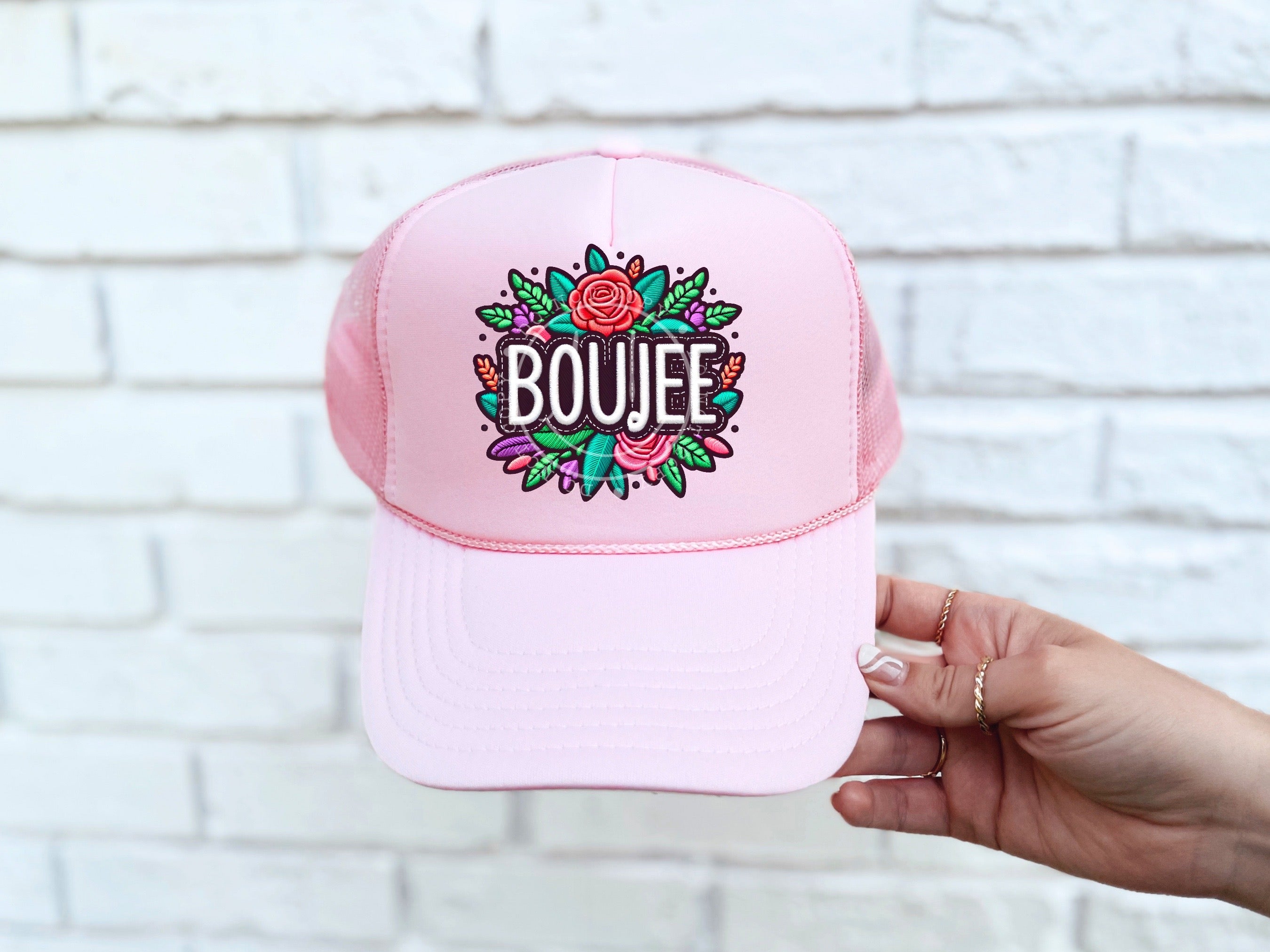 Boujee Floral Faux Hat Patch 3-4” DTF TRANSFER TPE – Sassy Sublimation & Screen Prints