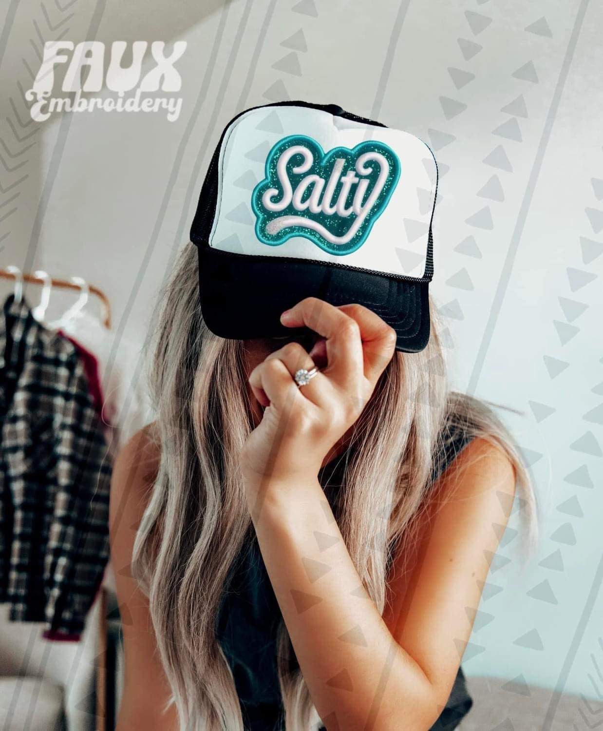 Salty Teal Hat Patch 3-4” DTF TRANSFER – Sassy Sublimation & Screen Prints