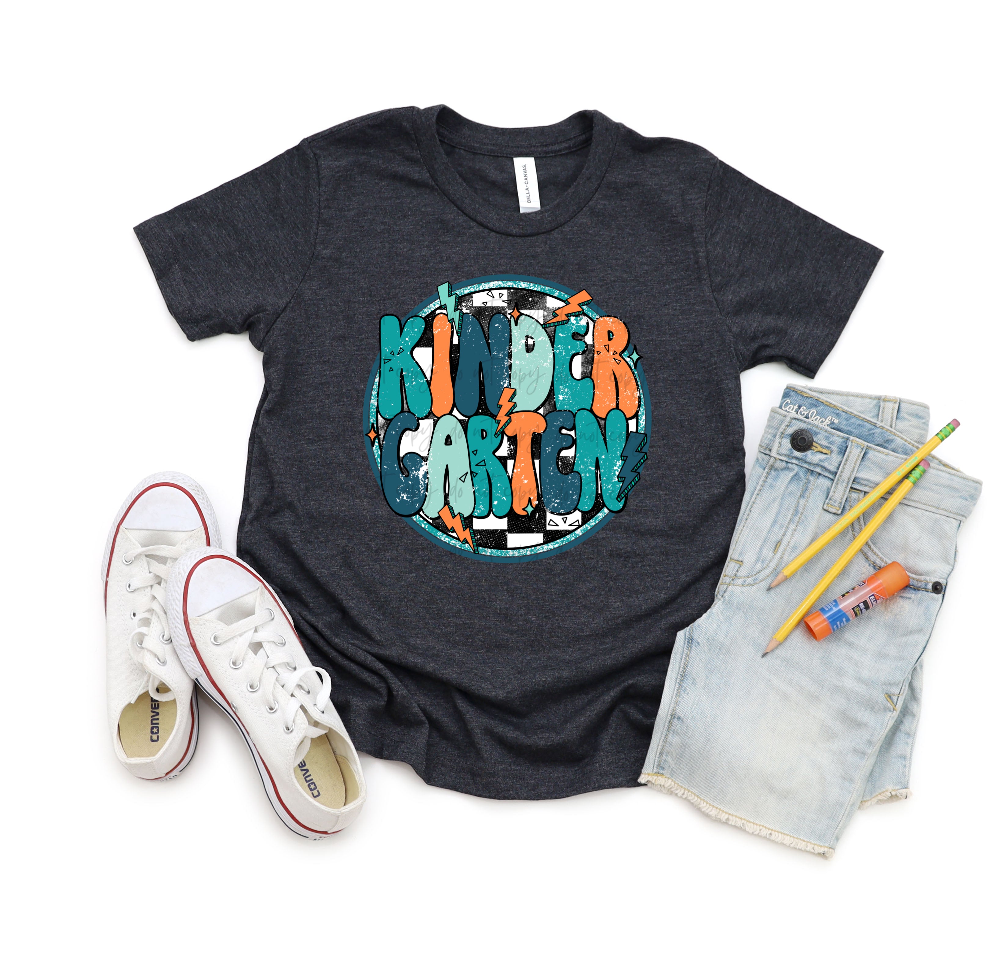 Teal Orange Bolt School Grades TRANSFER – Sassy Sublimation & Screen Prints
