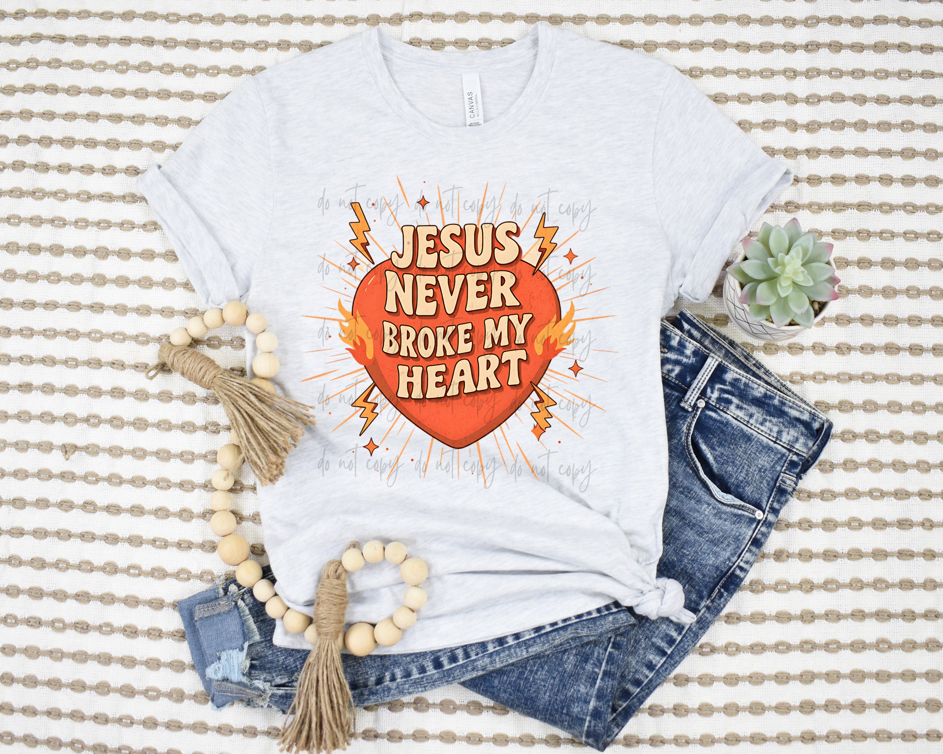 Jesus Never Broke My Heart TRANSFER SAV – Sassy Sublimation & Screen Prints