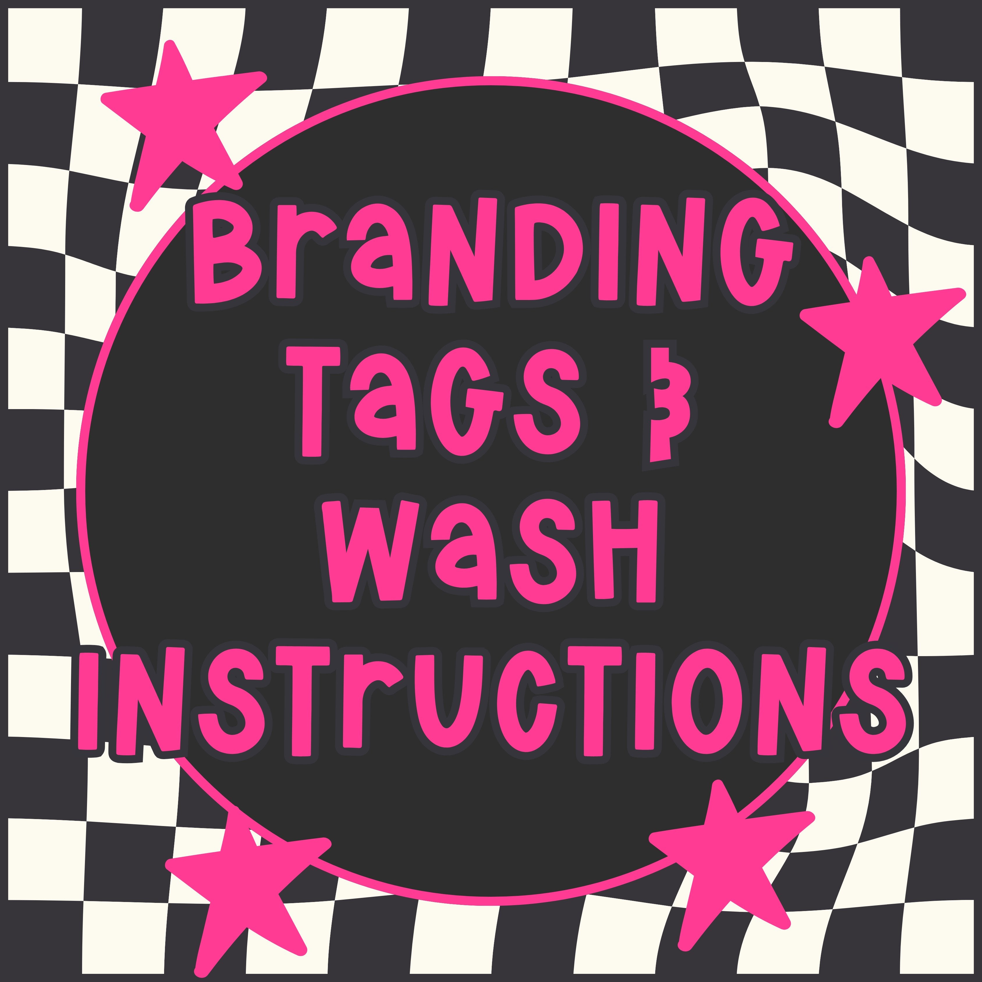 Branding Tags & Wash Instruction Tags – Sassy Sublimation & Screen Prints