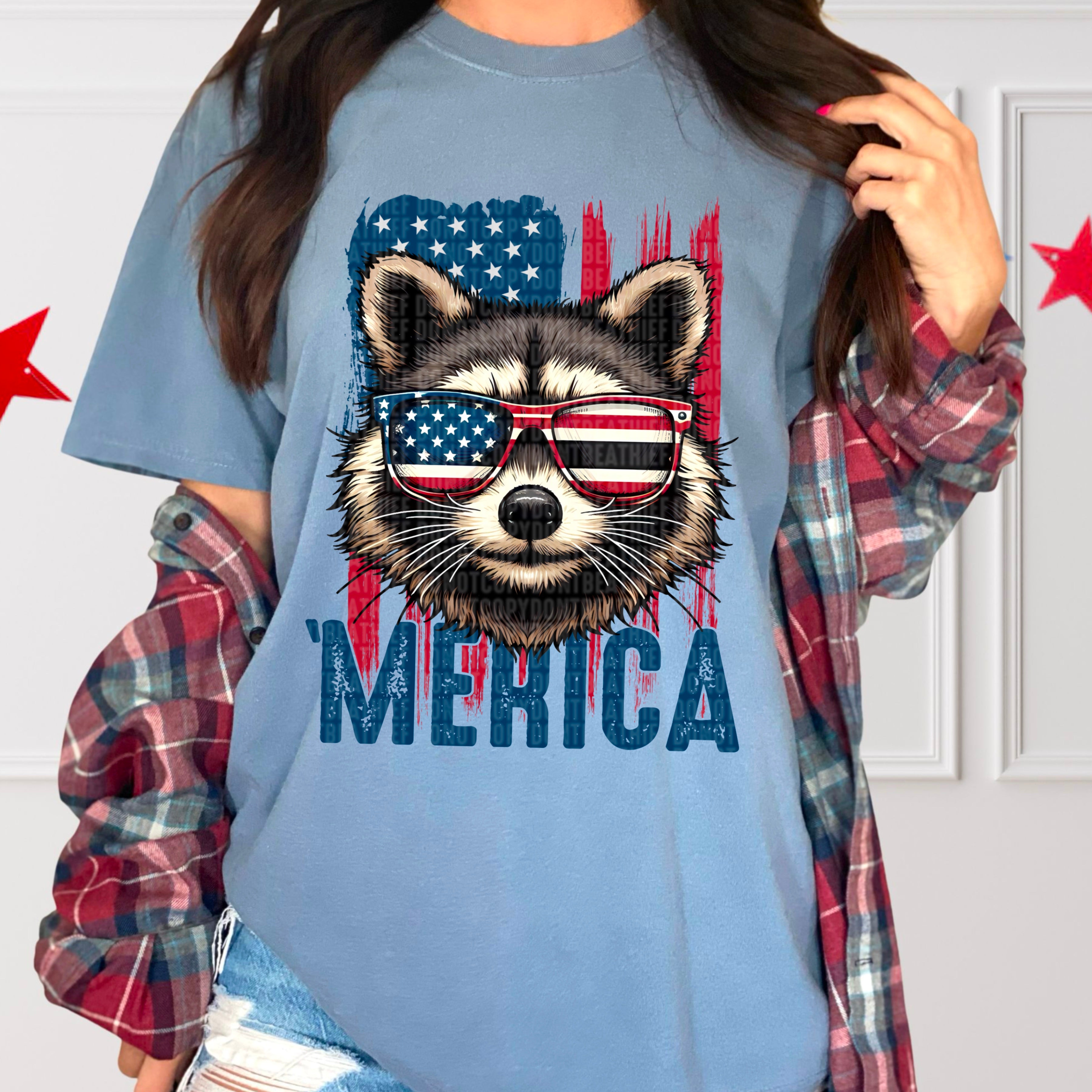 Merica Flag Raccoon SDD TRANSFER – Sassy Sublimation & Screen Prints