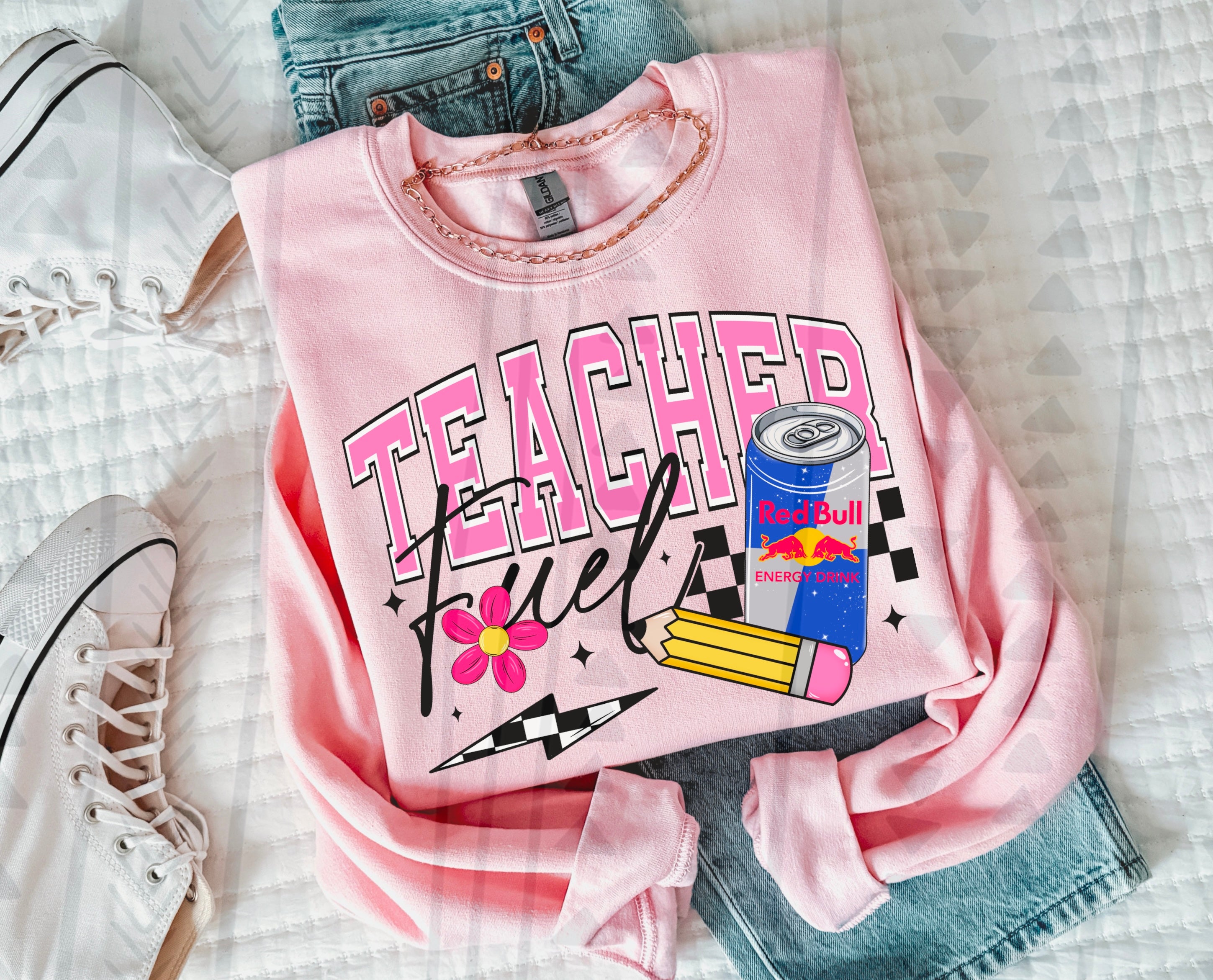 Teacher Fuel Red_ull TRANSFER TGG JAN – Sassy Sublimation & Screen Prints