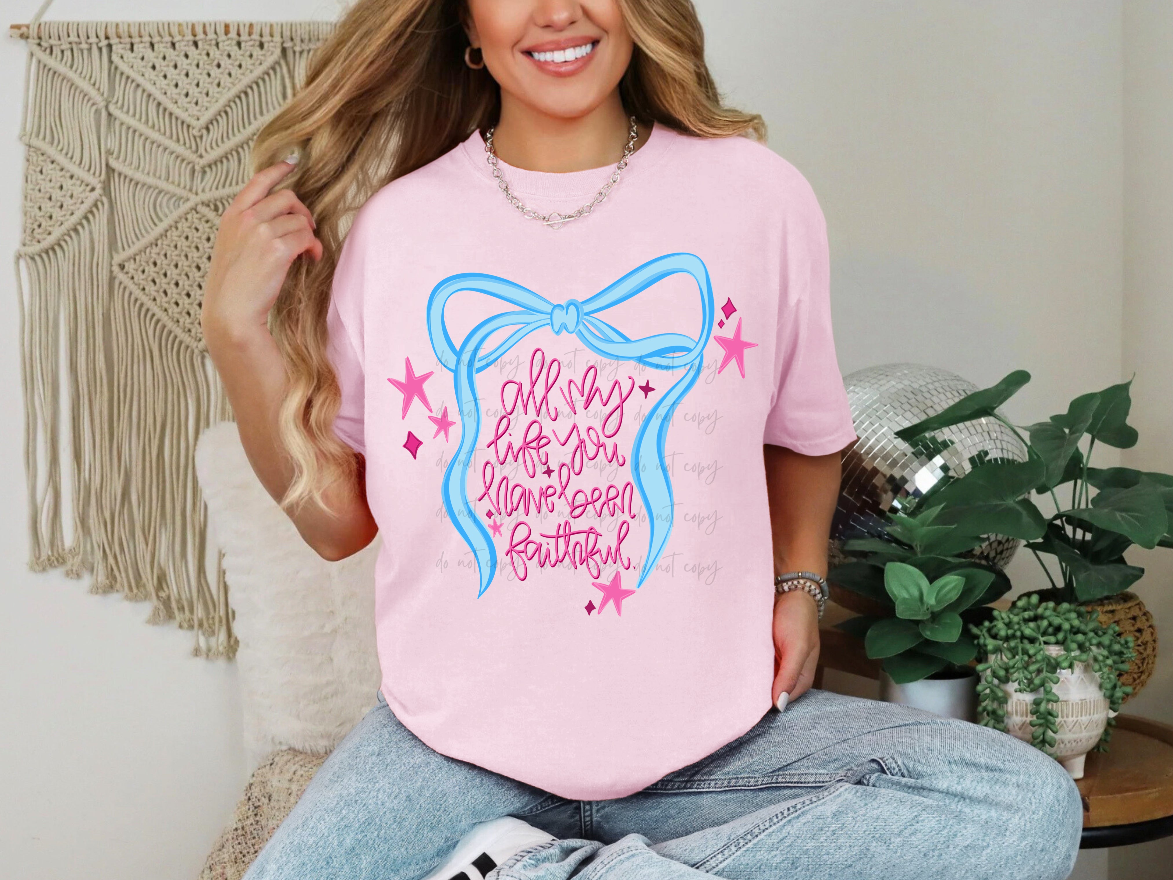 All My Life You Have Been Faithful Pink Stars Bow TRANSFER TCC ET JAN ...