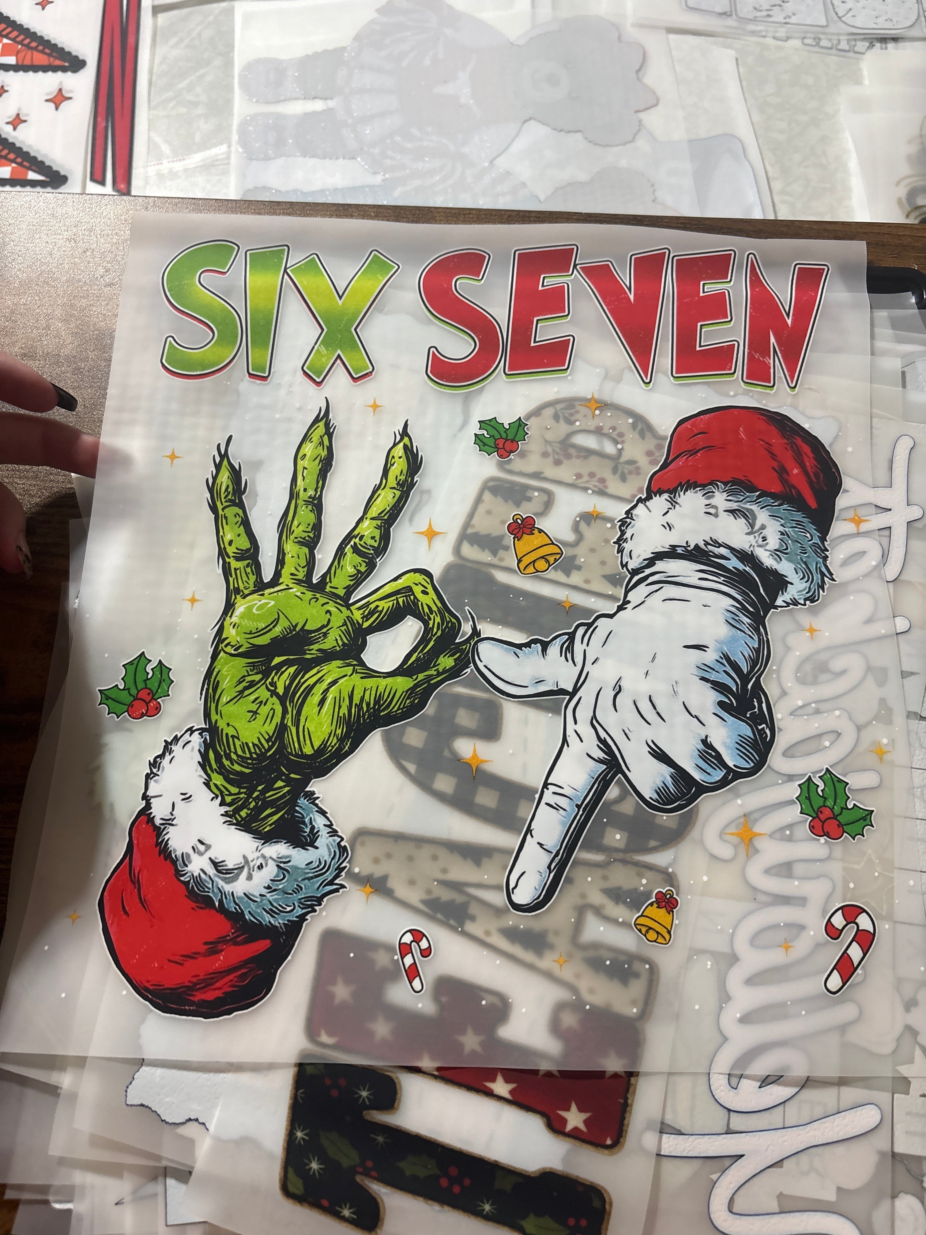 6 7 Green Santa RTS DTF TRANSFER – Sassy Sublimation & Screen Prints