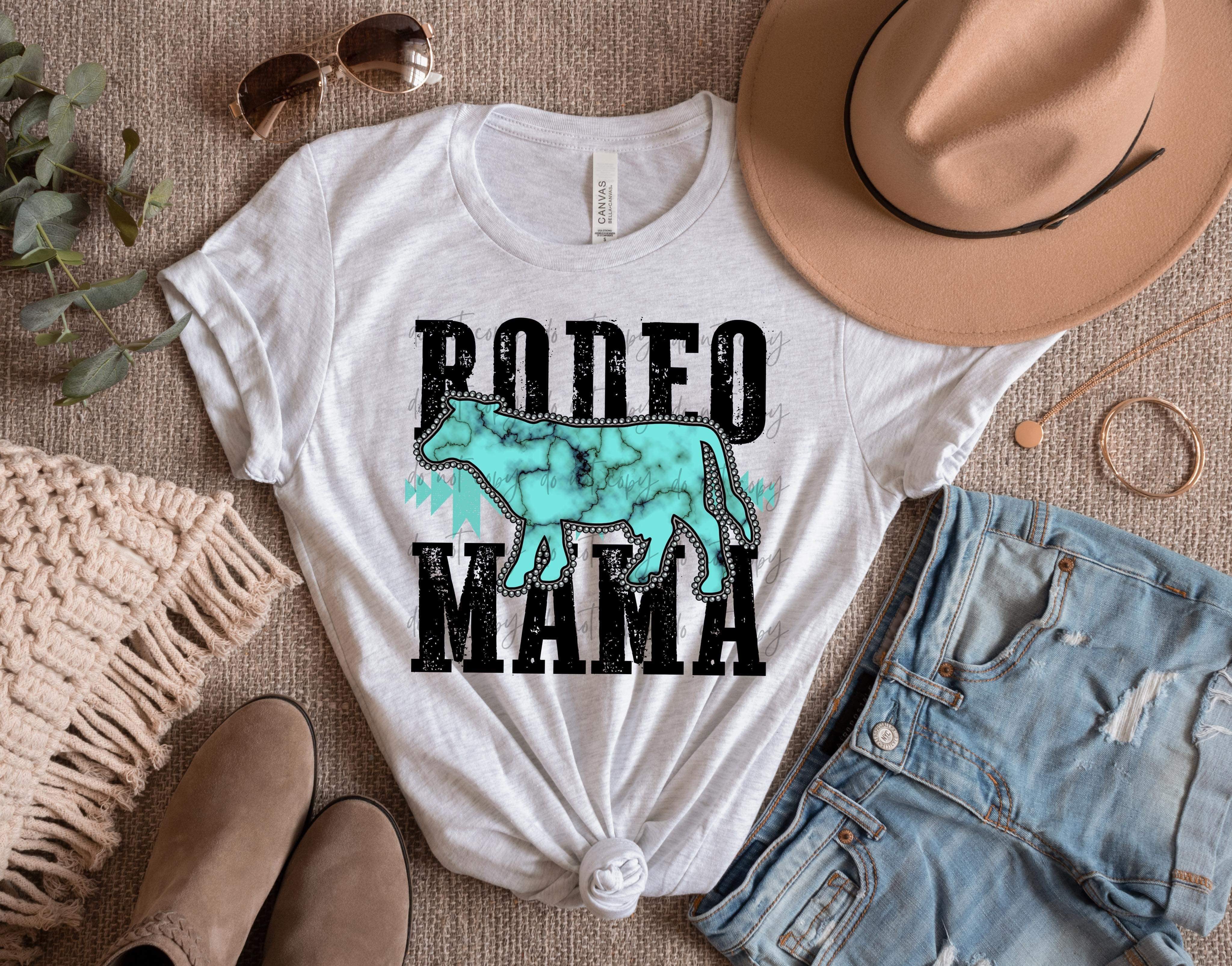 Rodeo Mama Cow Turquoise TRANSFER – Sassy Sublimation & Screen Prints