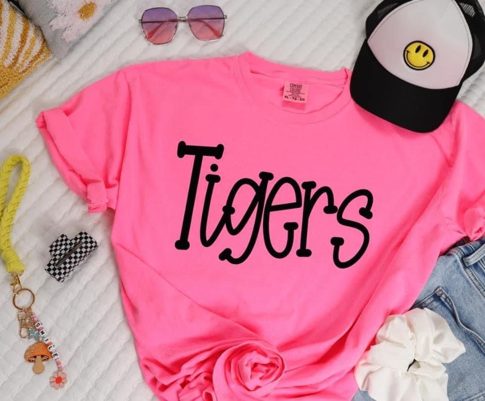 Tigers Funky Serif Black SCREEN – Sassy Sublimation & Screen Prints