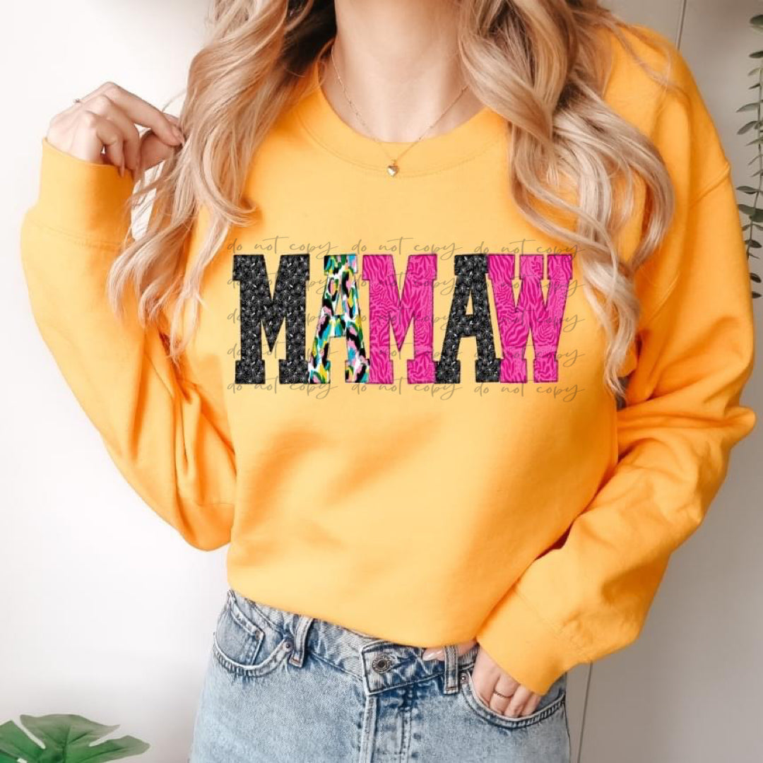 Mamaw Mixed Prints TRANSFER – Sassy Sublimation & Screen Prints