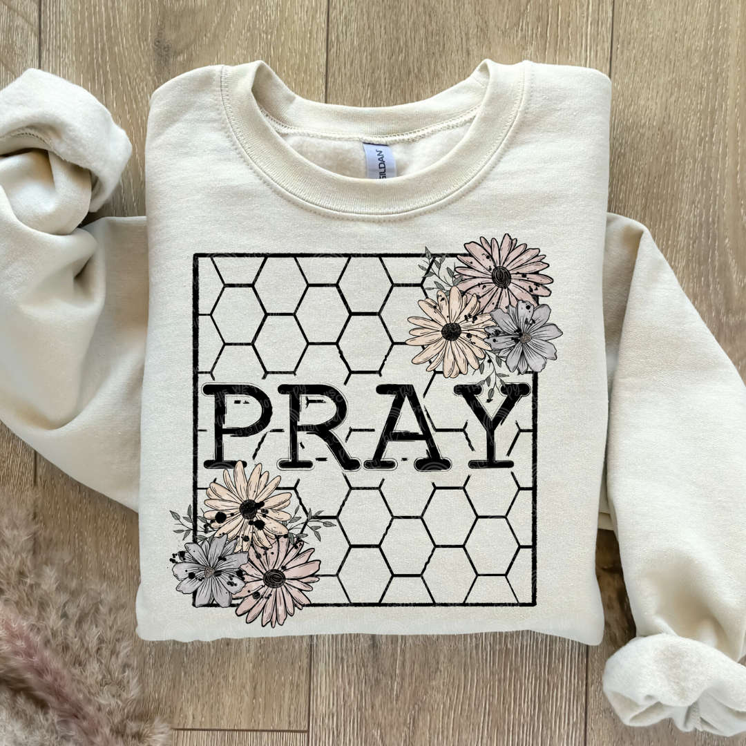Pray Wire With Flowers TRANSFER SAL – Sassy Sublimation & Screen Prints