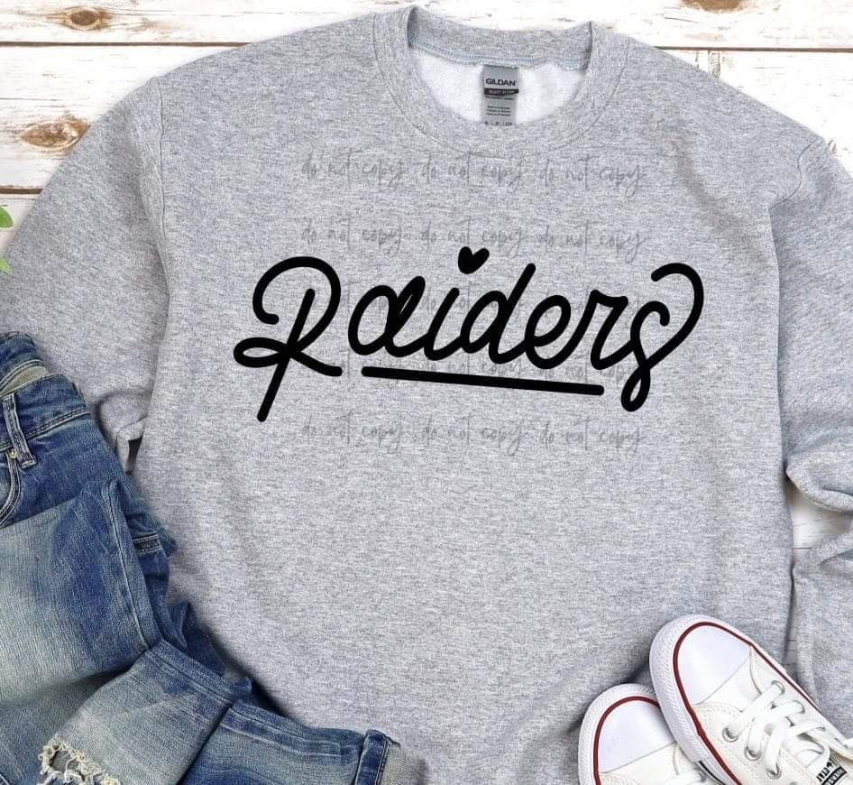 Hand Lettered Raiders TRANSFER – Sassy Sublimation & Screen Prints