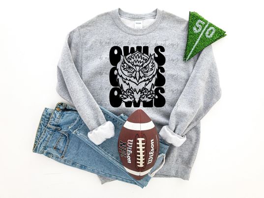 Stacked Mascots Owls TRANSFER – Sassy Sublimation & Screen Prints