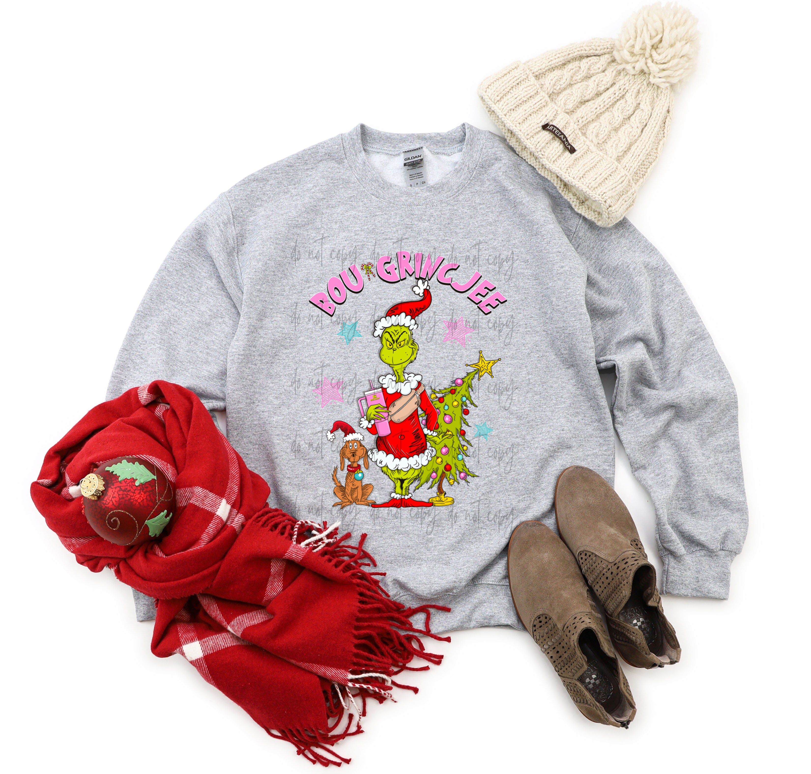 Boujee Green Guy With Leaning Christmas Tree TRANSFER – Sassy ...