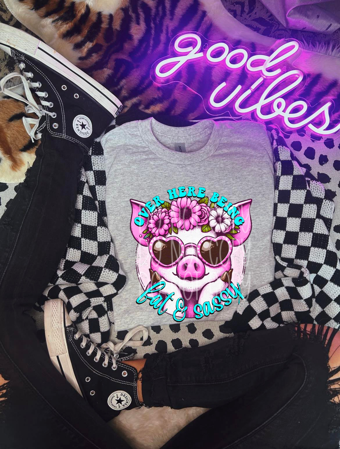 Over Here Being Fat & Sassy Pig TRANSFER – Sassy Sublimation & Screen ...