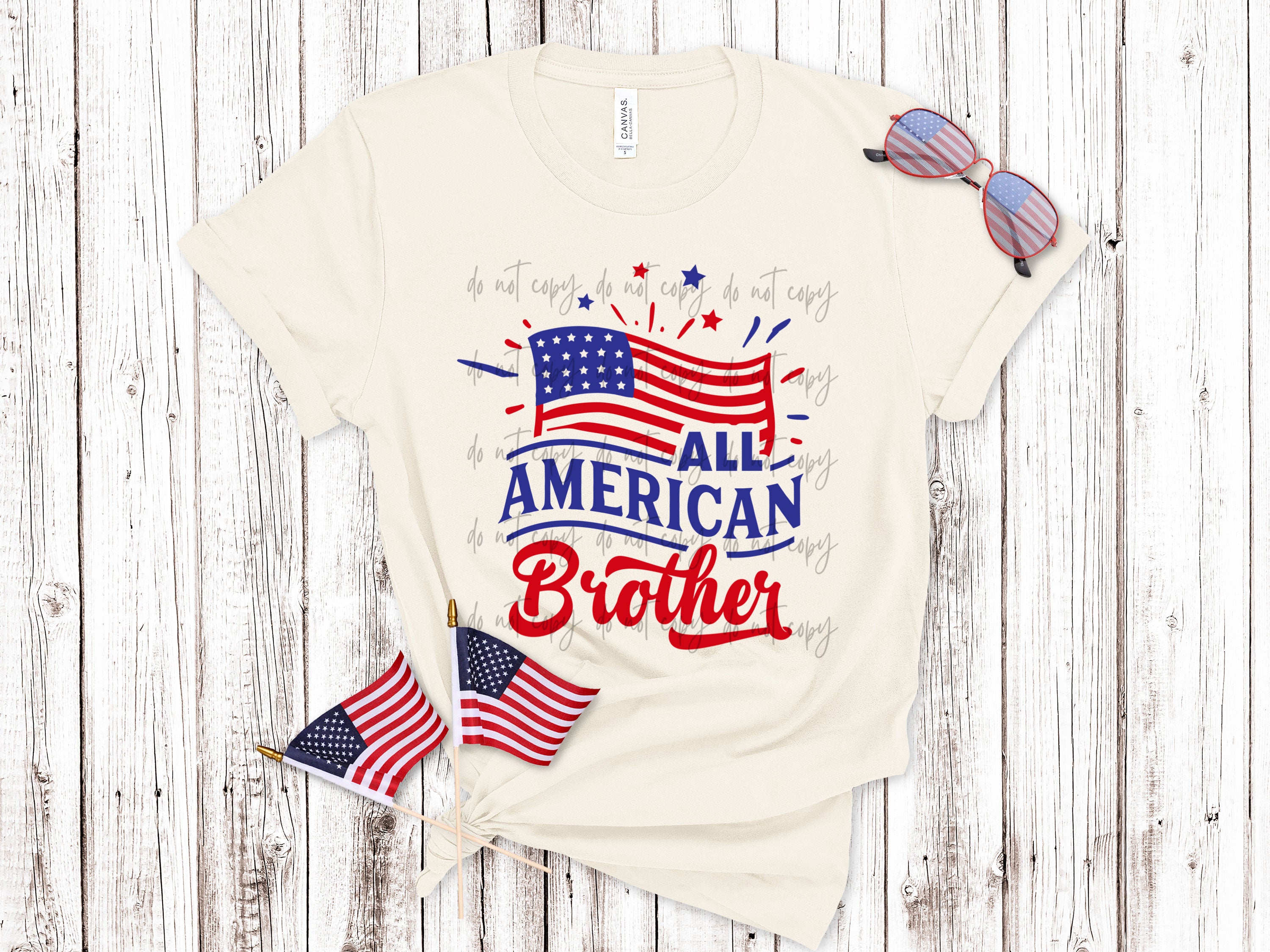 All American Brother Flag TRANSFER – Sassy Sublimation & Screen Prints