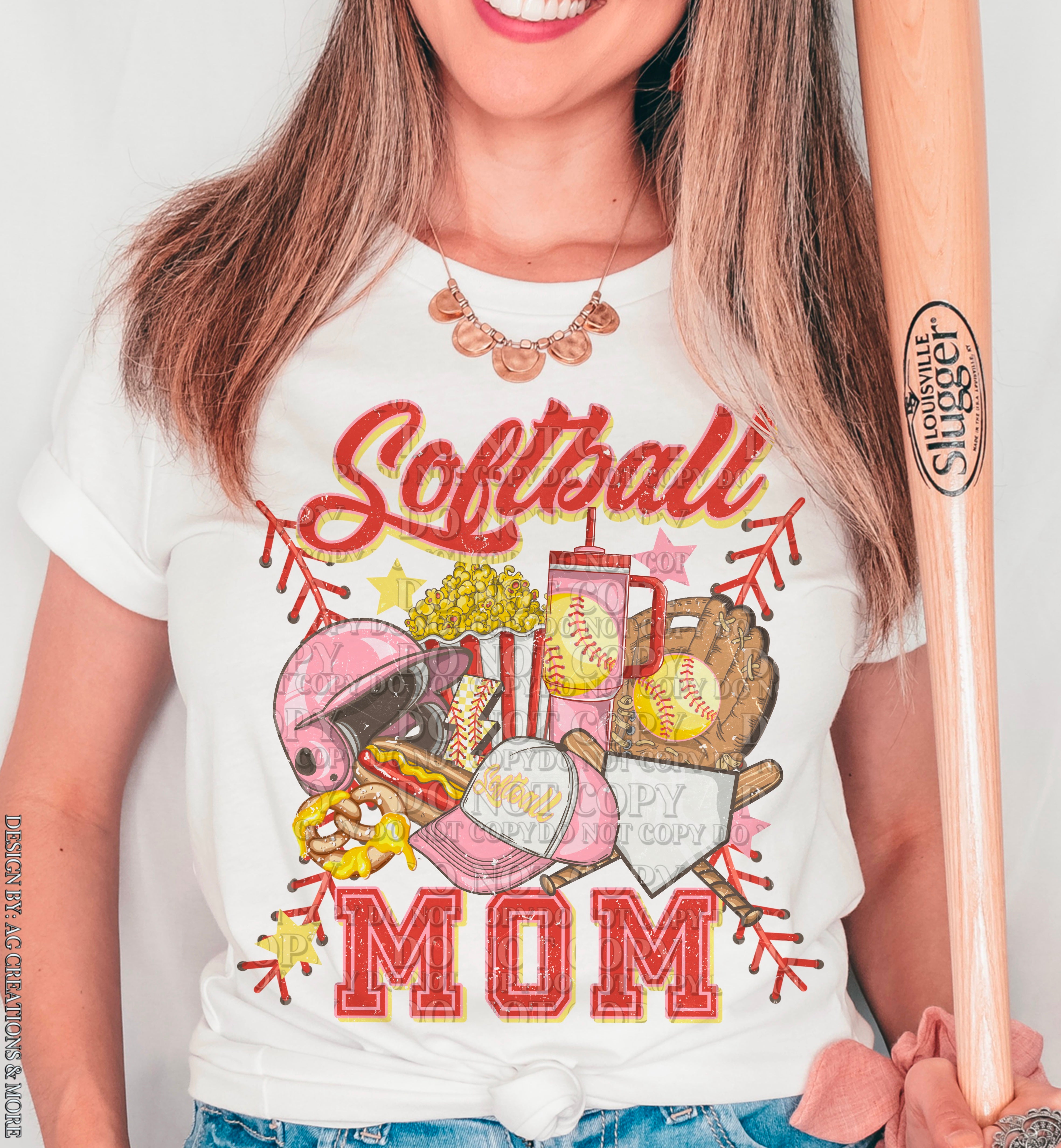 Pink Softball Mom Collage TRANSFER – Sassy Sublimation & Screen Prints