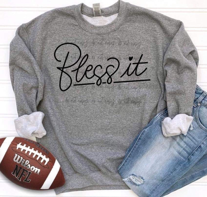 Hand Lettered Bless It TRANSFER – Sassy Sublimation & Screen Prints