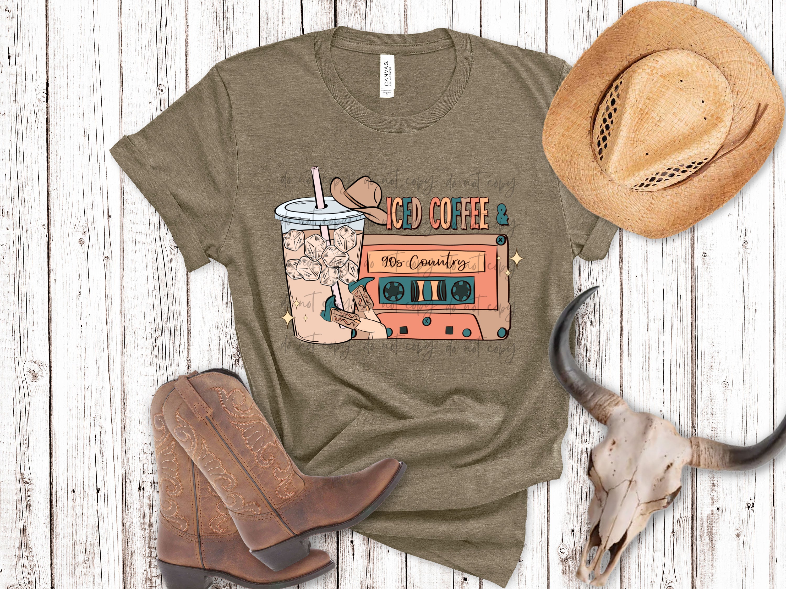 Iced Coffee And 90’s Country TRANSFER – Sassy Sublimation & Screen Prints
