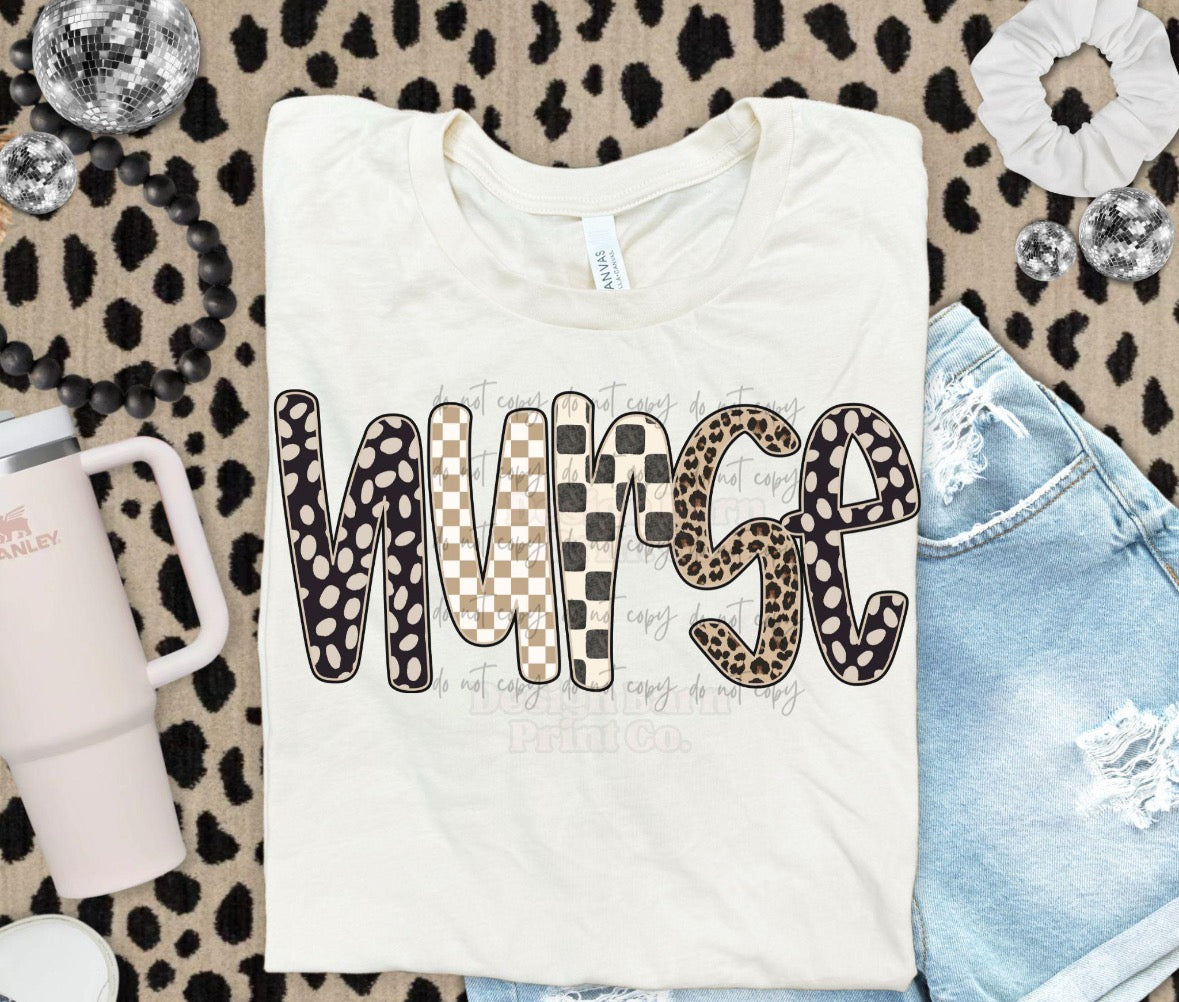 Nurse Leopard Checker DTF TRANSFER TUESDAY – Sassy Sublimation & Screen ...