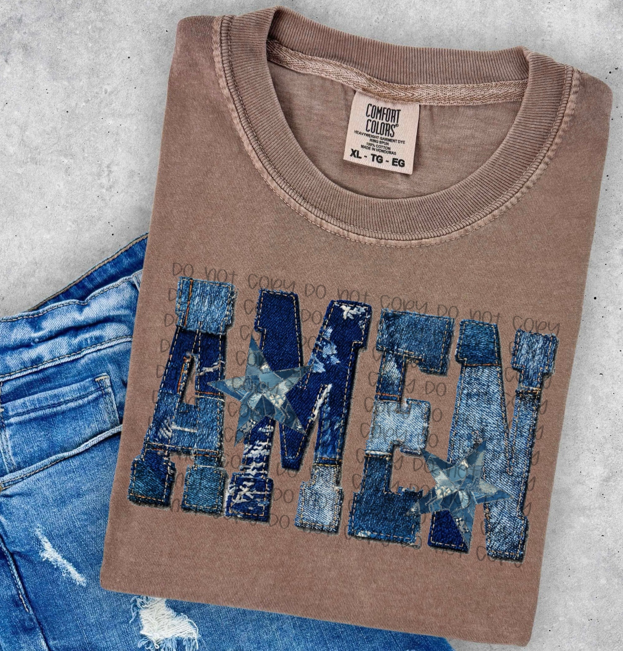 Amen Faux Denim Patches TRANSFER SSD FEB 26 – Sassy Sublimation ...