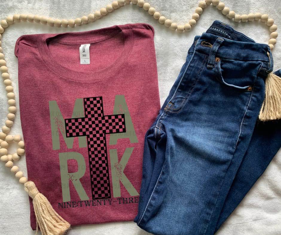 Mark Checkered Cross TRANSFER SCG – Sassy Sublimation & Screen Prints