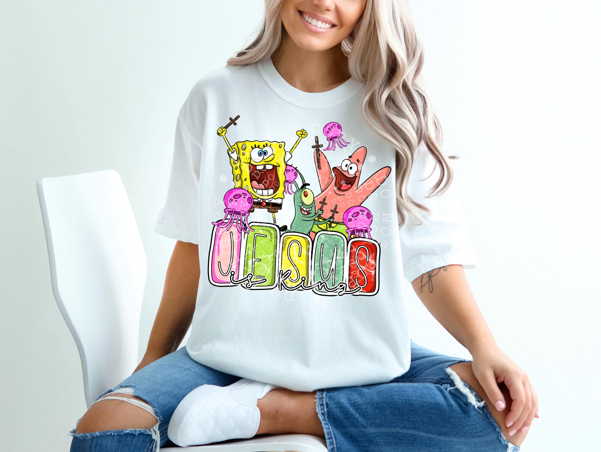 Jesus Is King Sponge And Star TRANSFER CST – Sassy Sublimation & Screen ...
