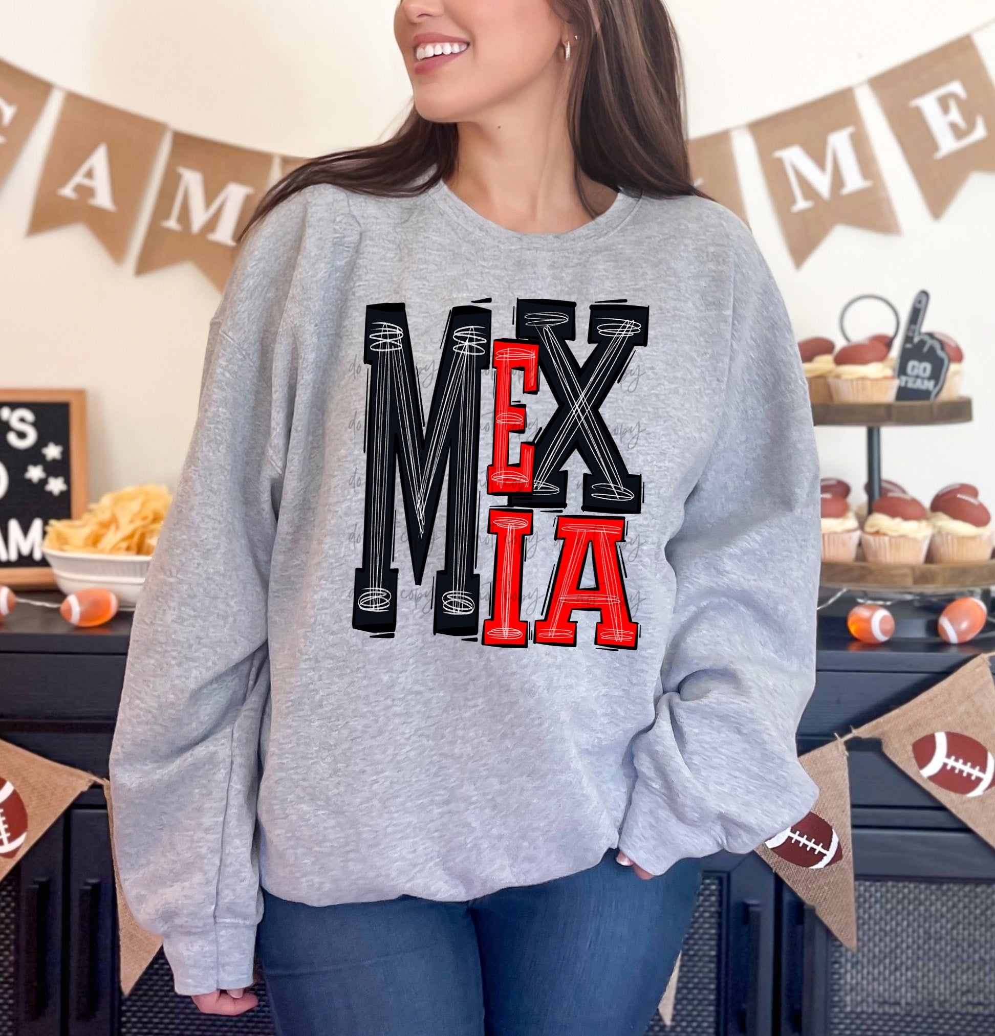 Mexia Red Black Mascot TRANSFER – Sassy Sublimation & Screen Prints