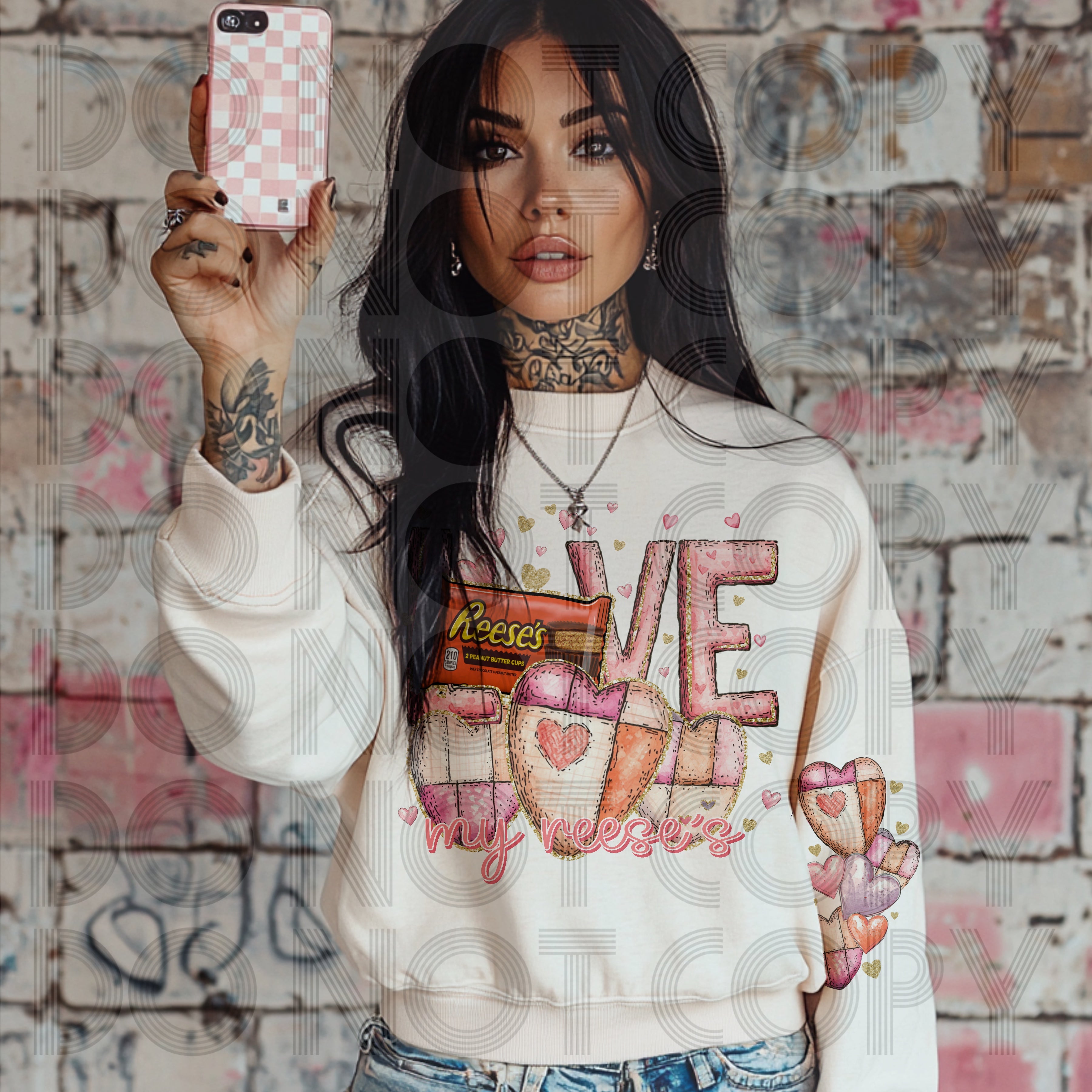 Love My Reese’s Patch Heart With SLEEVE OPTION TRANSFER RWH – Sassy ...