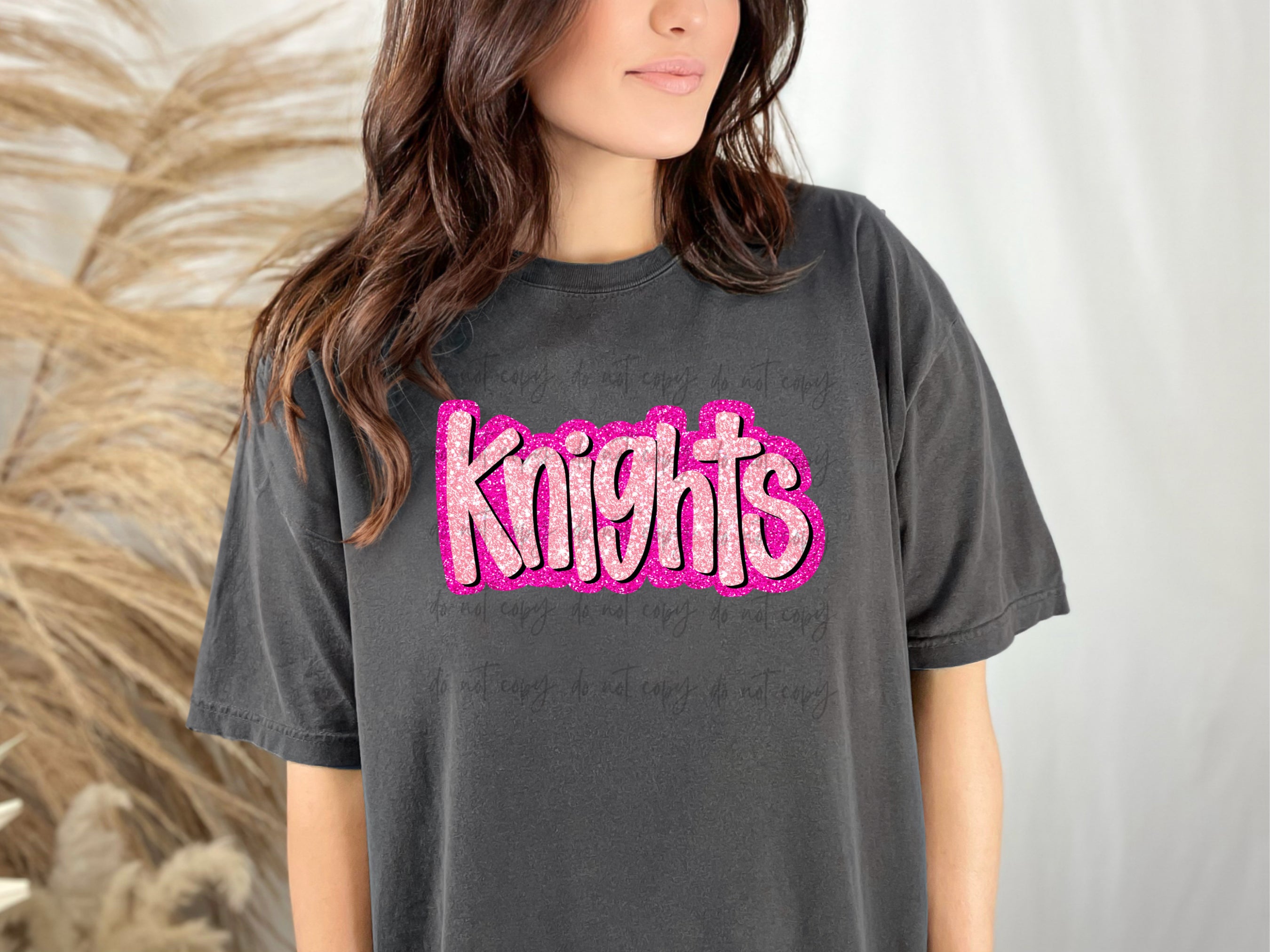 Knights Pink Glitter Mascot TRANSFER – Sassy Sublimation & Screen Prints