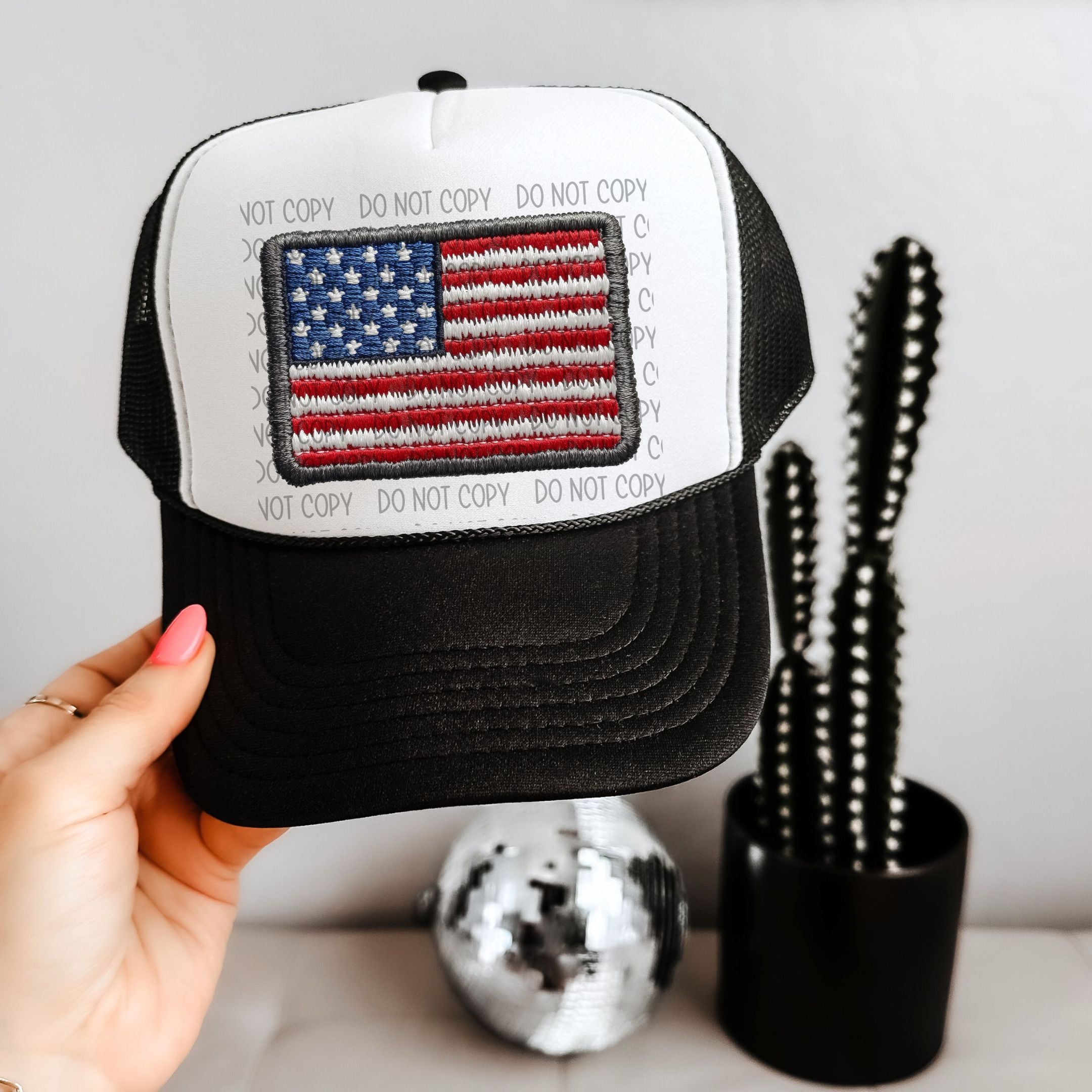 American Flag Hat Patch 3-4” DTF TRANSFER SWD – Sassy Sublimation ...