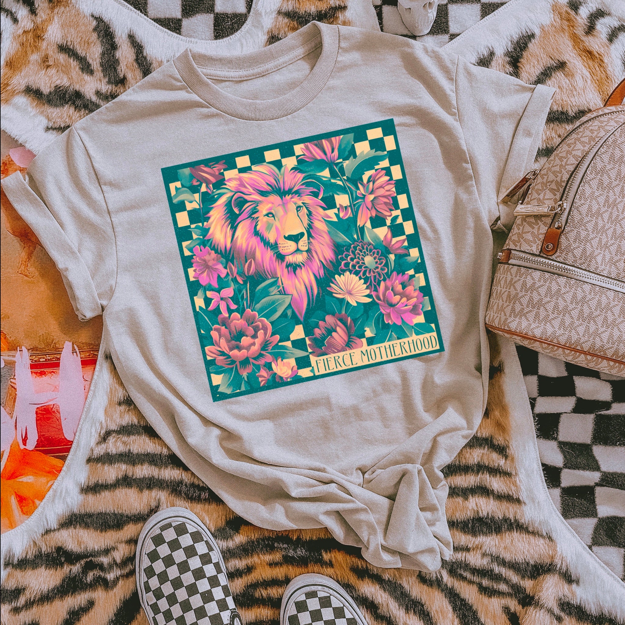Fierce Motherhood Checkered Lion TRANSFER – Sassy Sublimation & Screen ...