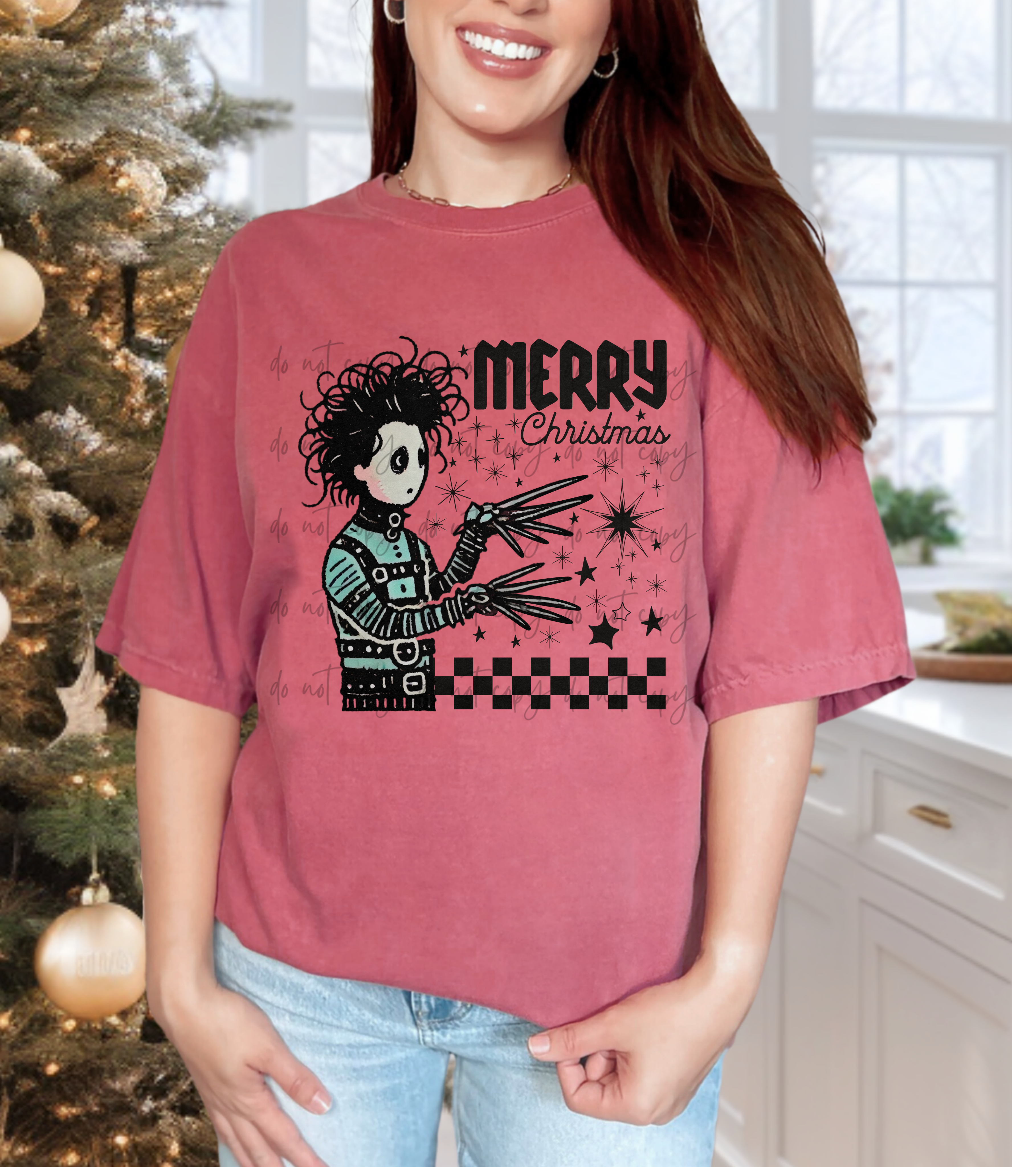 Merry Christmas Edward Blk TRANSFER SAV – Sassy Sublimation & Screen Prints