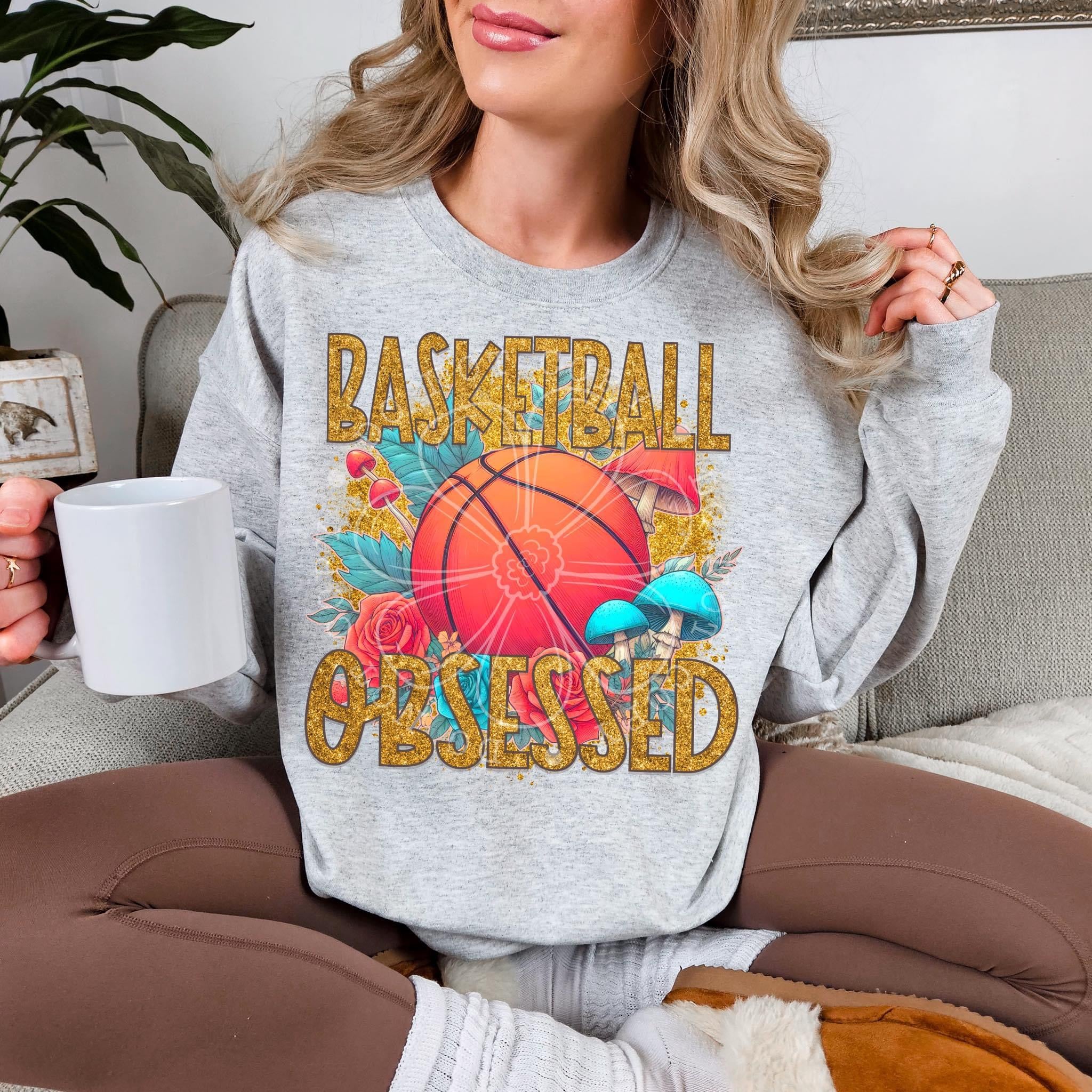 Basketball Obsessed Floral And Mushrooms TRANSFER – Sassy Sublimation ...