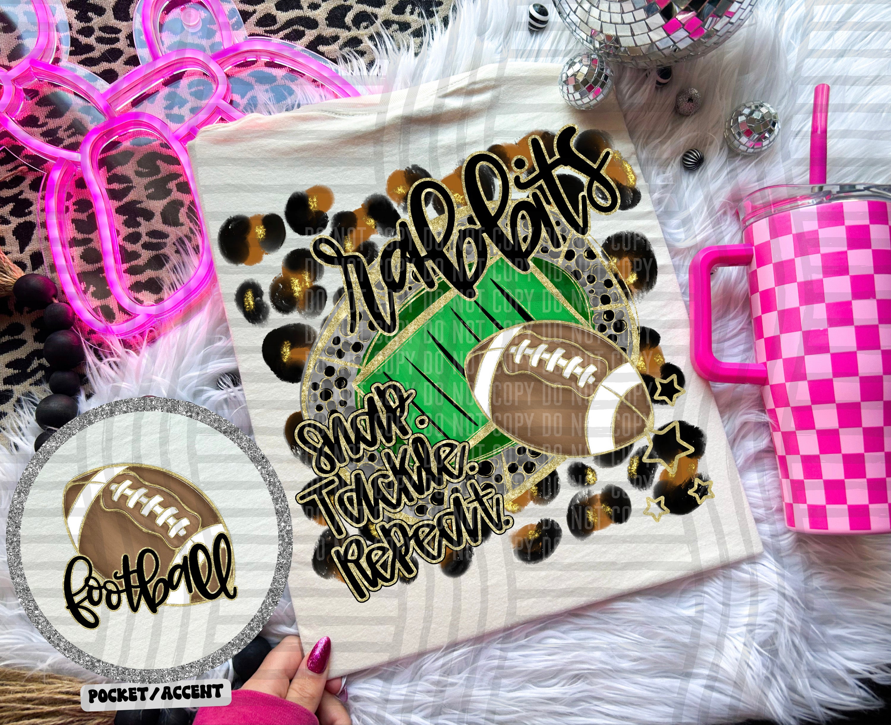 Snap Tackle Repeat Football Leopard Field Mascots Dropdown TRANSFER CA ...