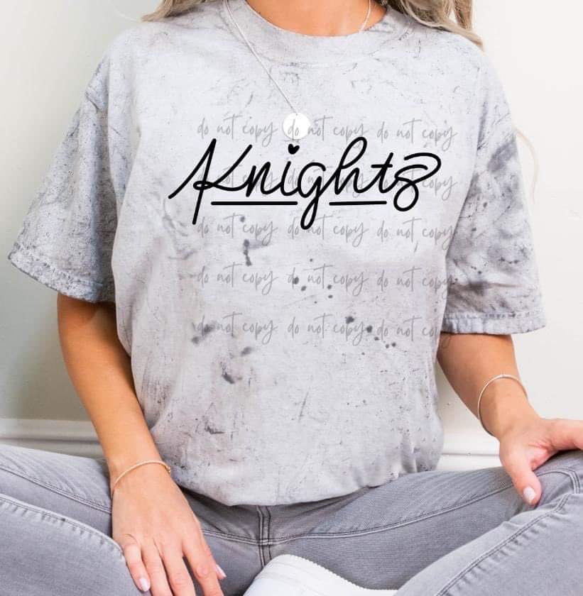 Hand Lettered Knights TRANSFER – Sassy Sublimation & Screen Prints