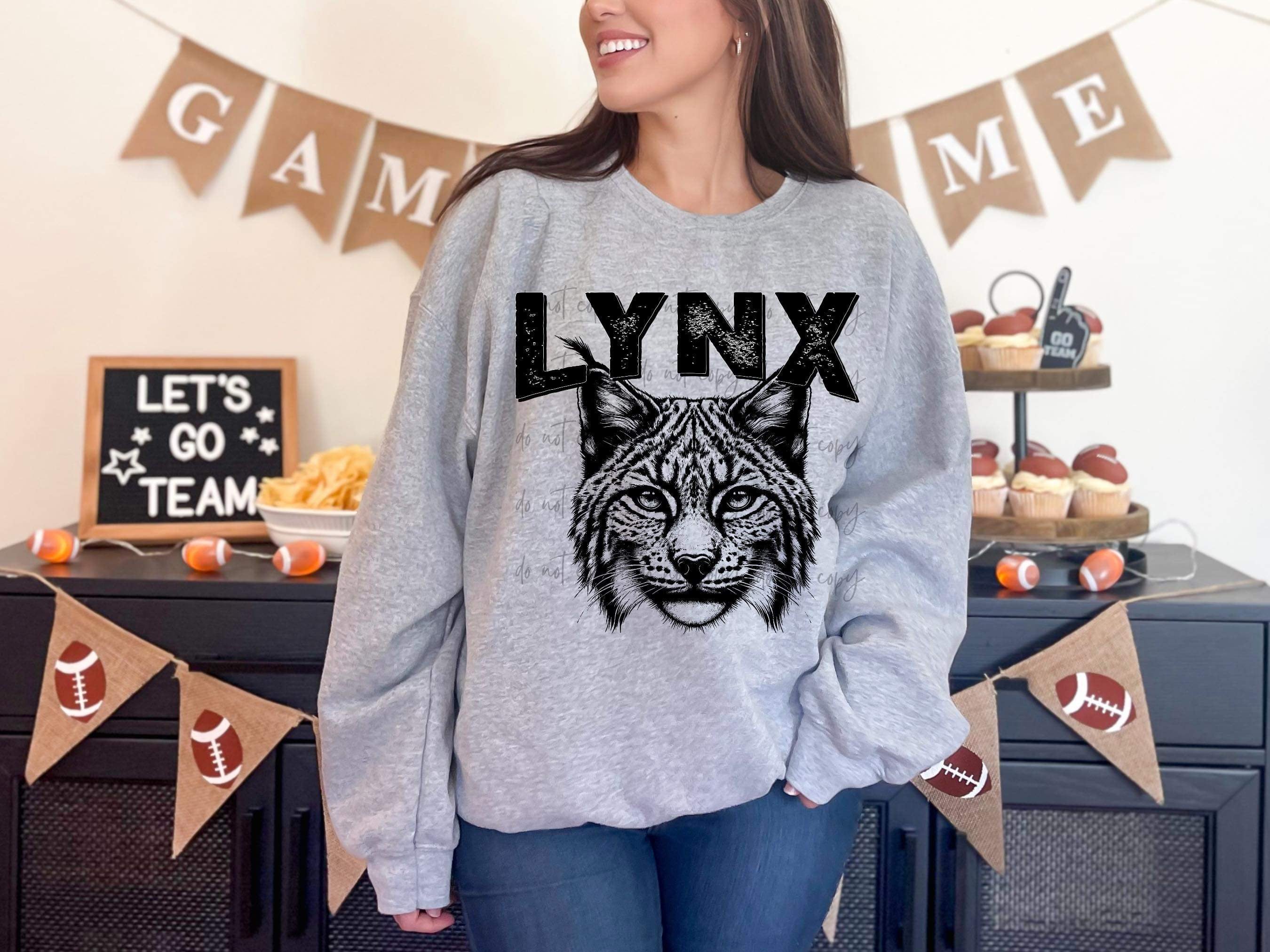 Lynx BW Mascot TRANSFER – Sassy Sublimation & Screen Prints