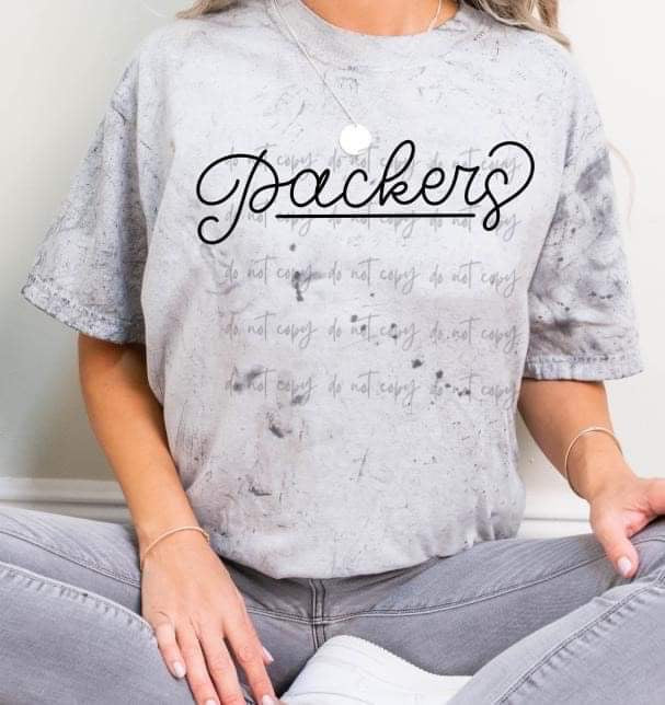 Hand Lettered Packers TRANSFER – Sassy Sublimation & Screen Prints