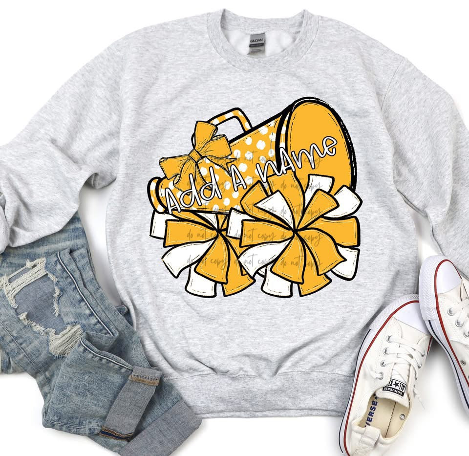 So Sporty Cheer Megaphone & Pom NO CUSTOM NAME ADDED DROPDOWN TRANSFER ...