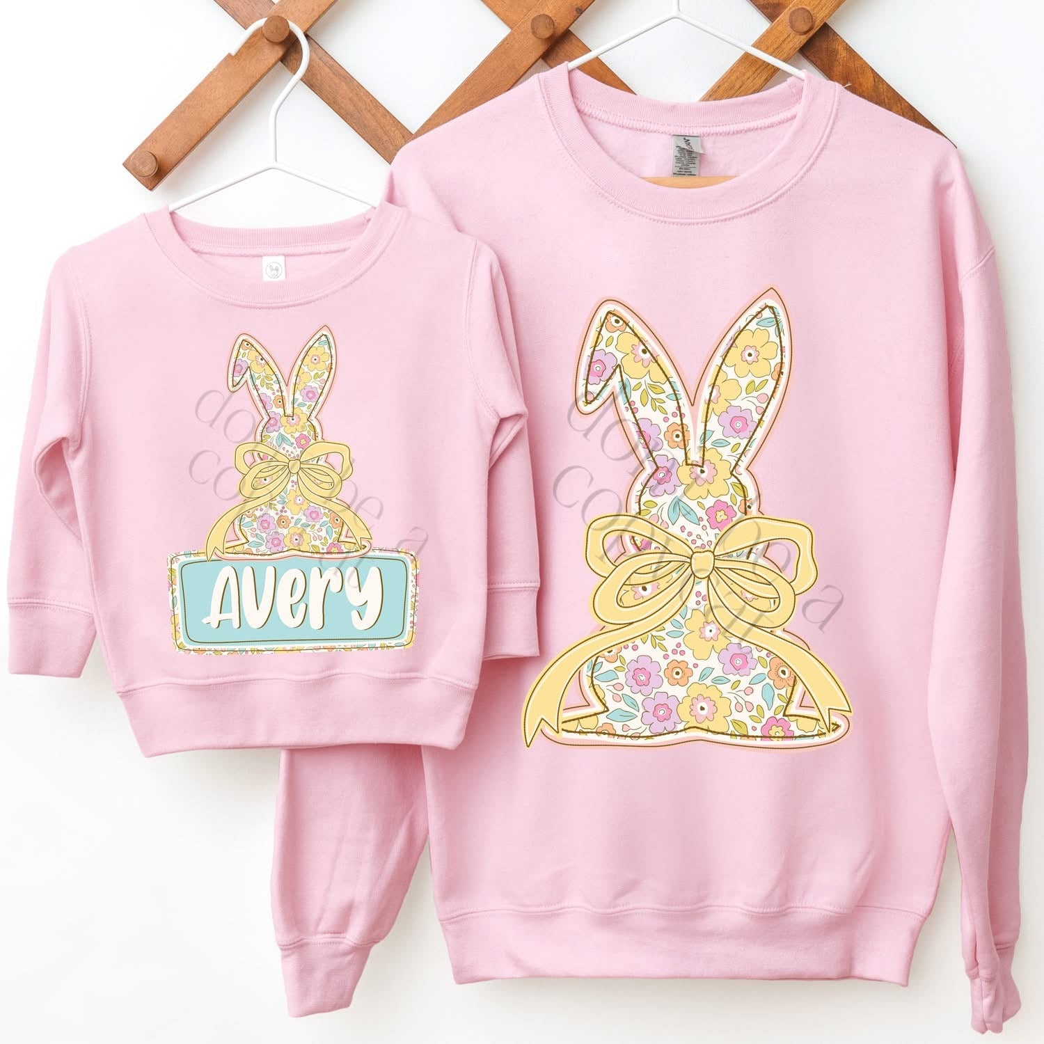 Yellow Floral Bunny No Name Tag TRANSFER PPD – Sassy Sublimation ...