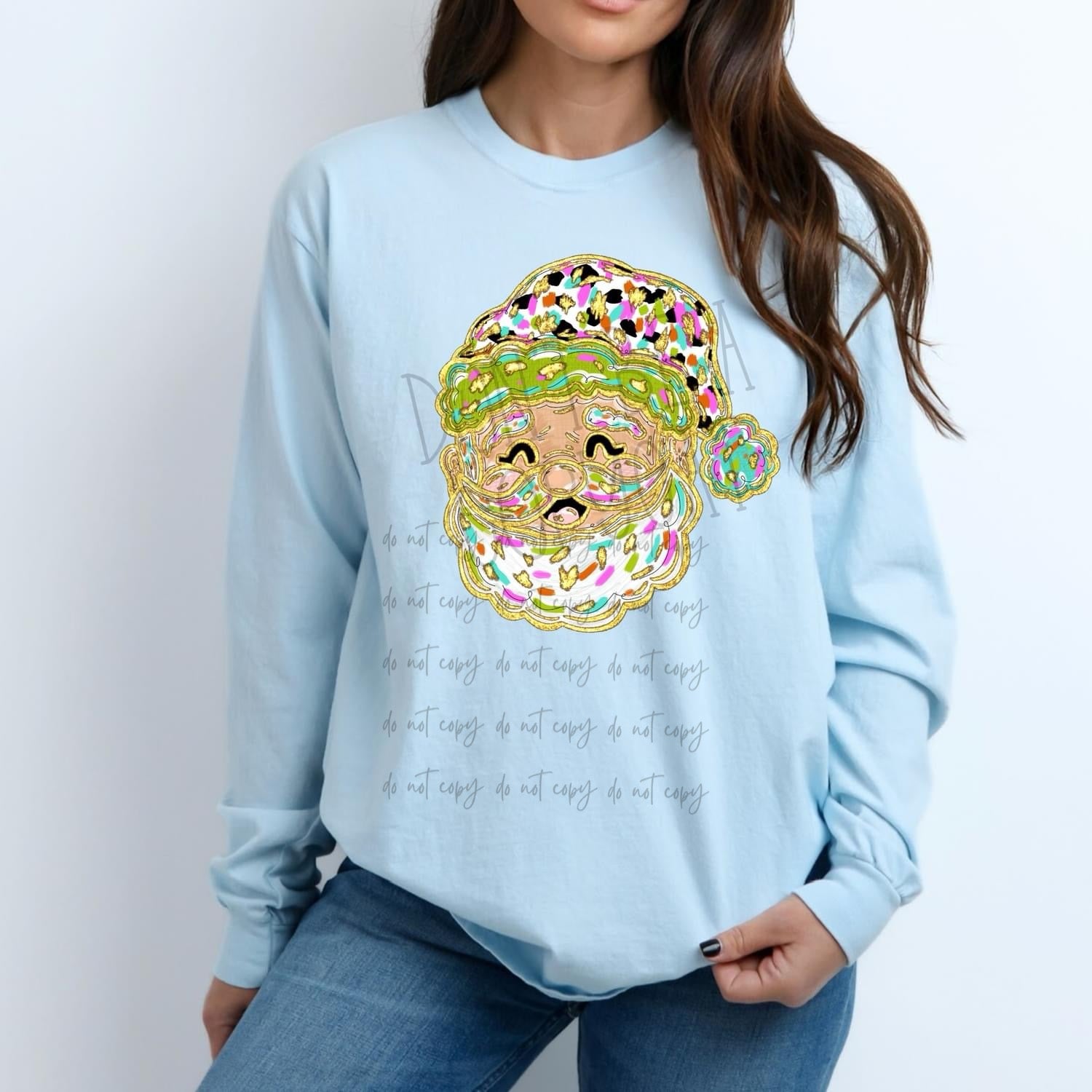 Wht Santa Spotty Dotty TRANSFER PPD – Sassy Sublimation & Screen Prints