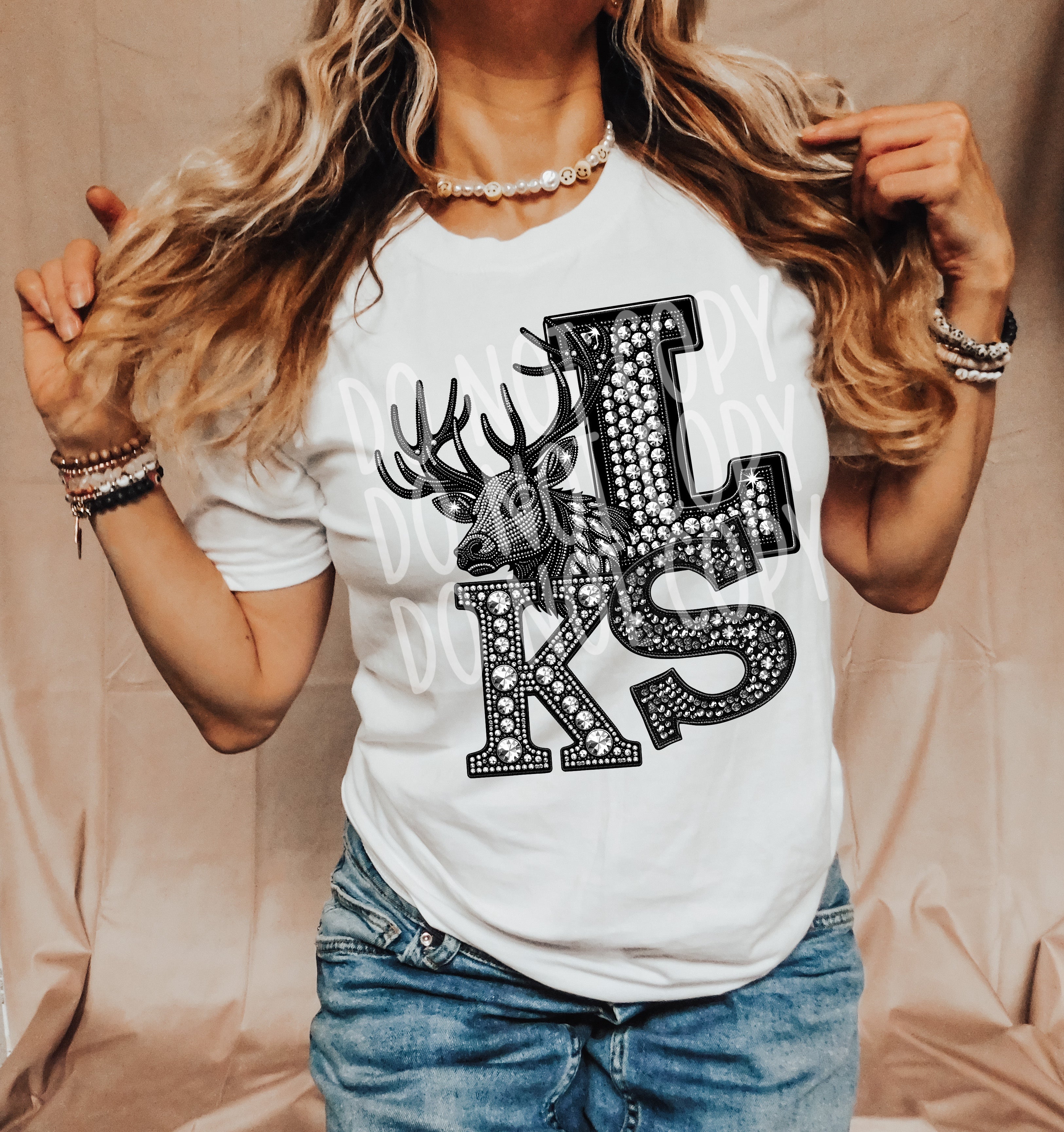 Elks Faux Rhinestone Mascot TRANSFER – Sassy Sublimation & Screen Prints