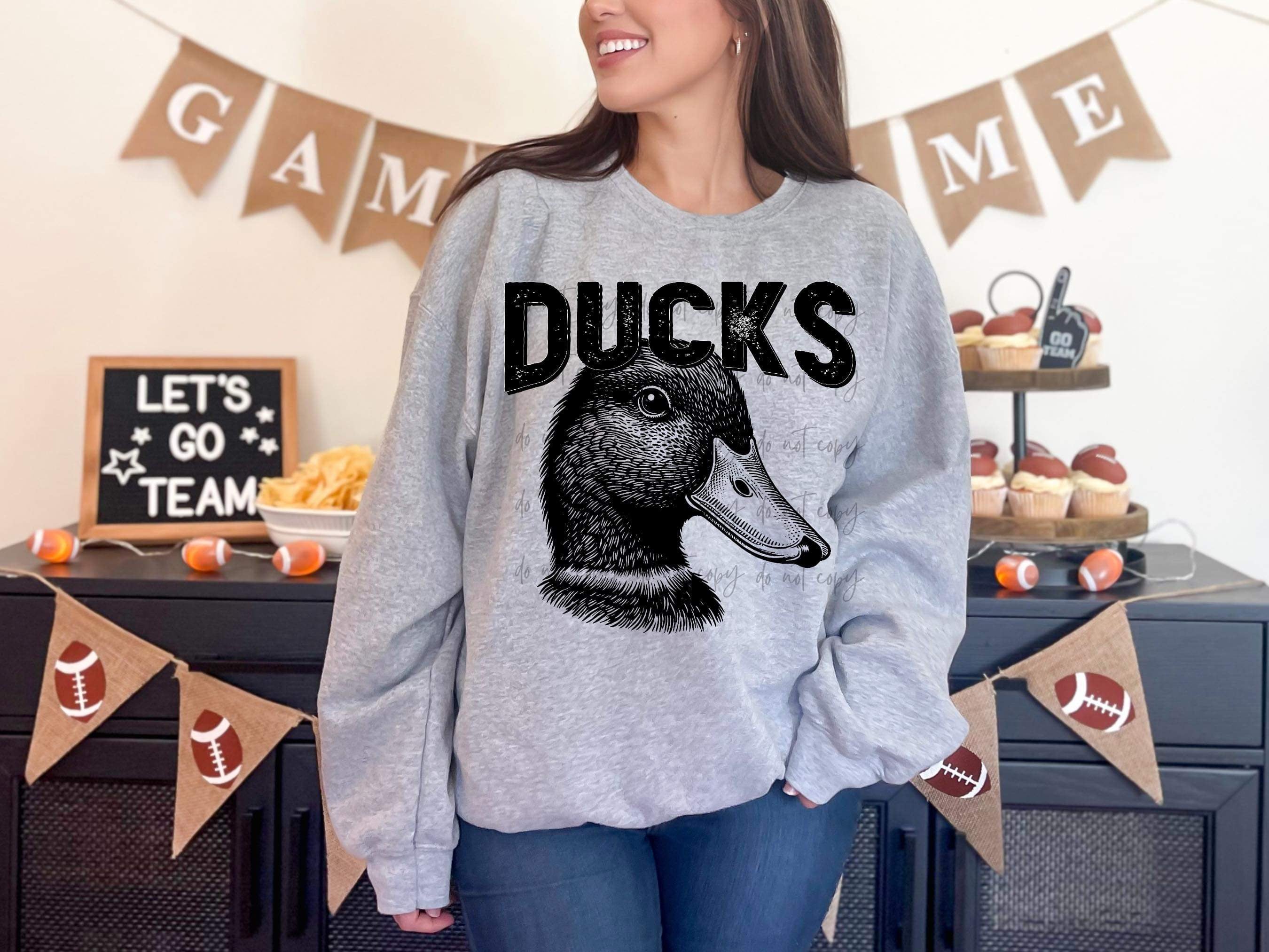 Ducks BW Mascot TRANSFER – Sassy Sublimation & Screen Prints