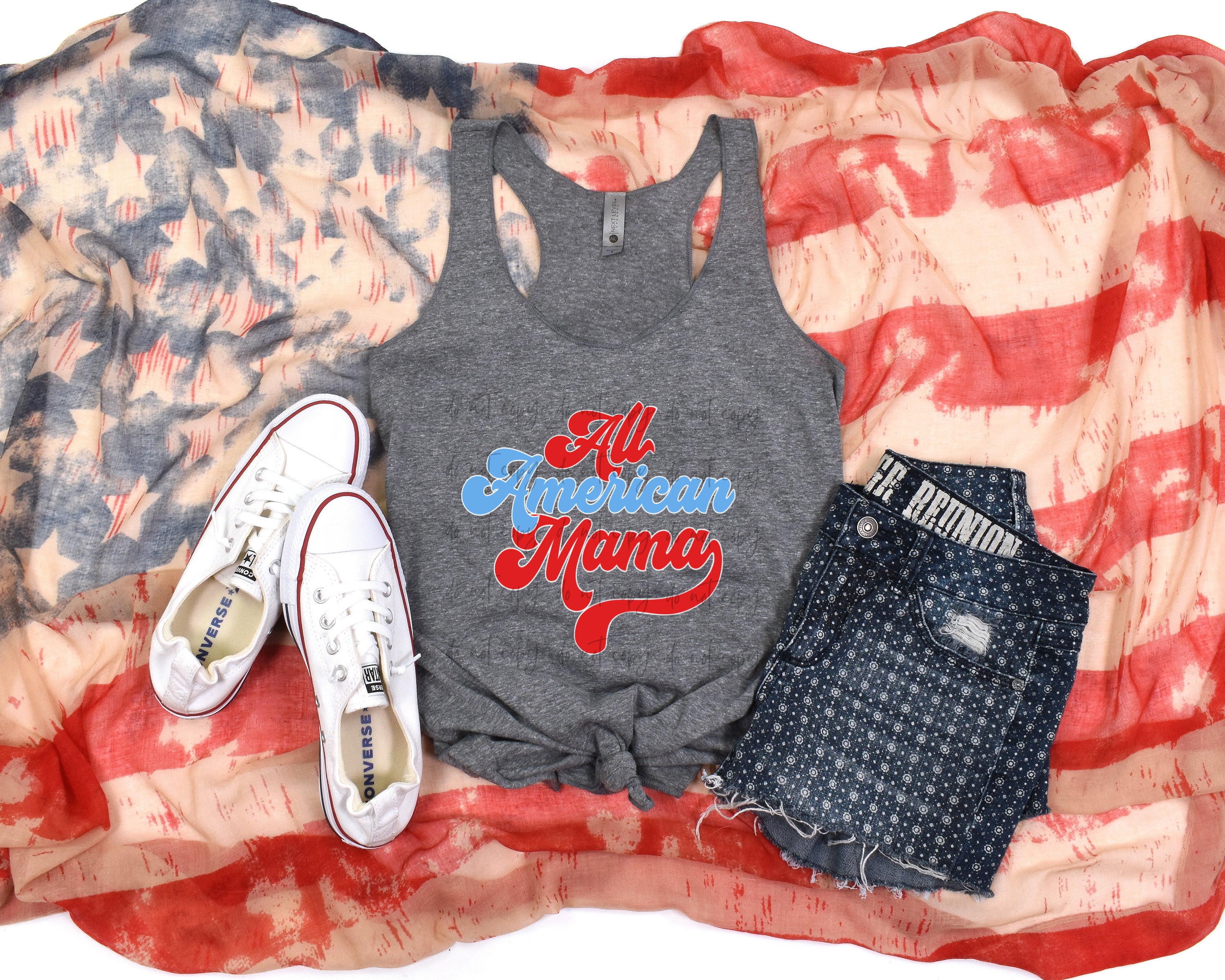 All American Mama Red And Light Blue TRANSFER – Sassy Sublimation ...