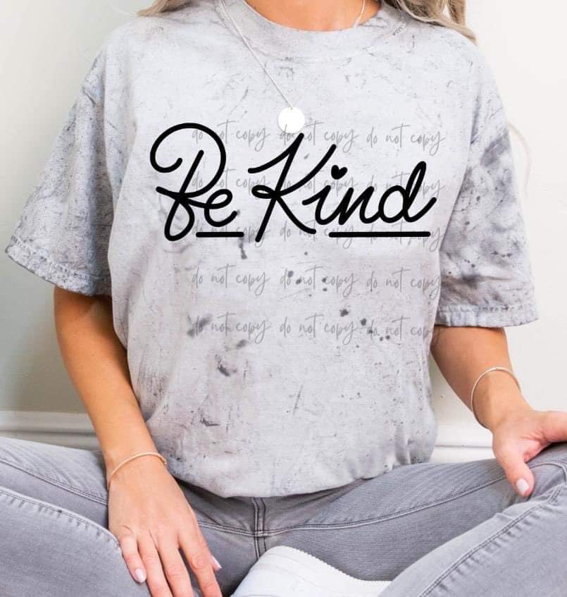Hand Lettered Be Kind TRANSFER – Sassy Sublimation & Screen Prints