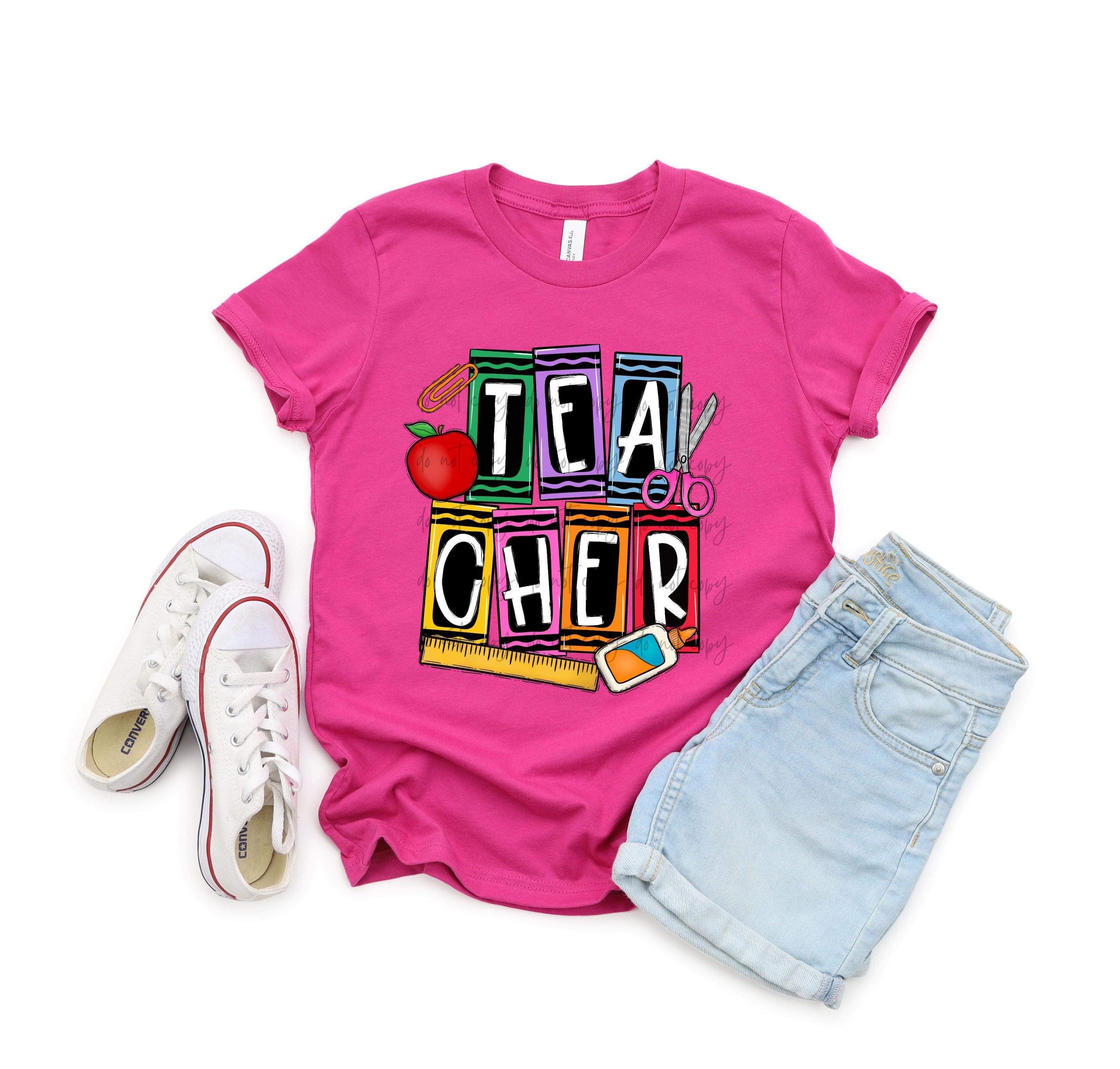 Teacher Crayons TRANSFER – Sassy Sublimation & Screen Prints