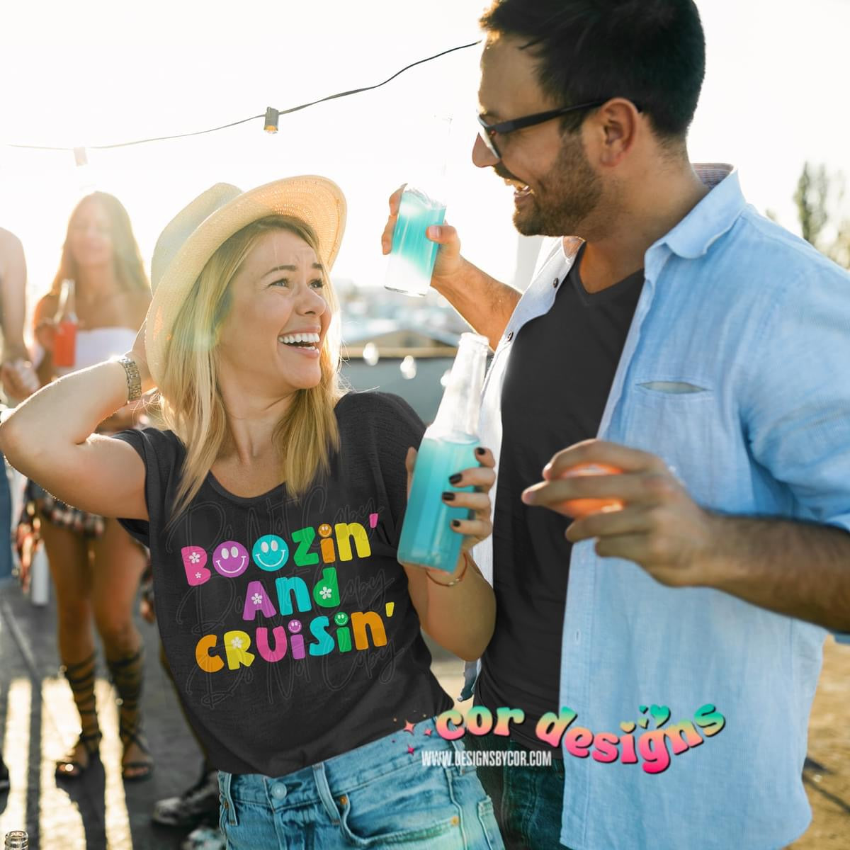 Boozin And Cruisin Bright Happy Flower TRANSFER – Sassy Sublimation ...
