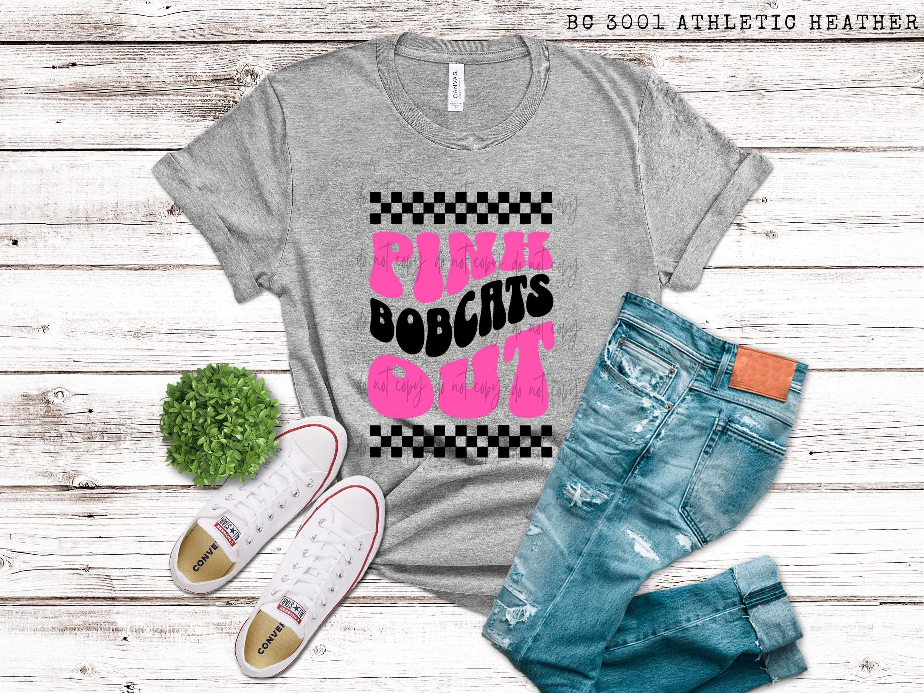 Checkered Pink Out Bobcats TRANSFER – Sassy Sublimation & Screen Prints