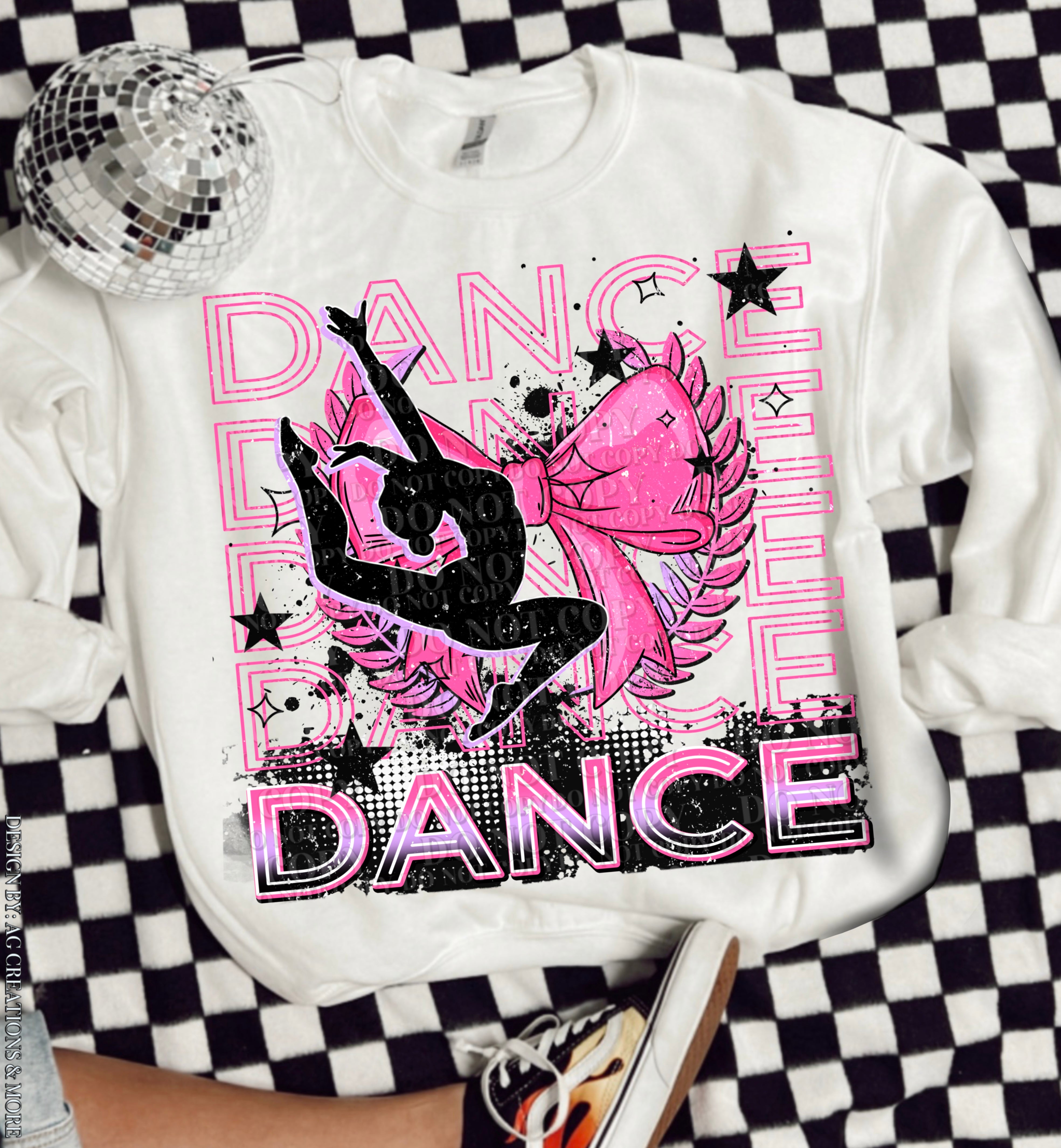 Pink Dance Stacked Silhouette TRANSFER – Sassy Sublimation & Screen Prints