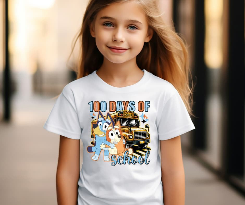 100 Days Of Blue Orange School TRANSFER – Sassy Sublimation & Screen Prints